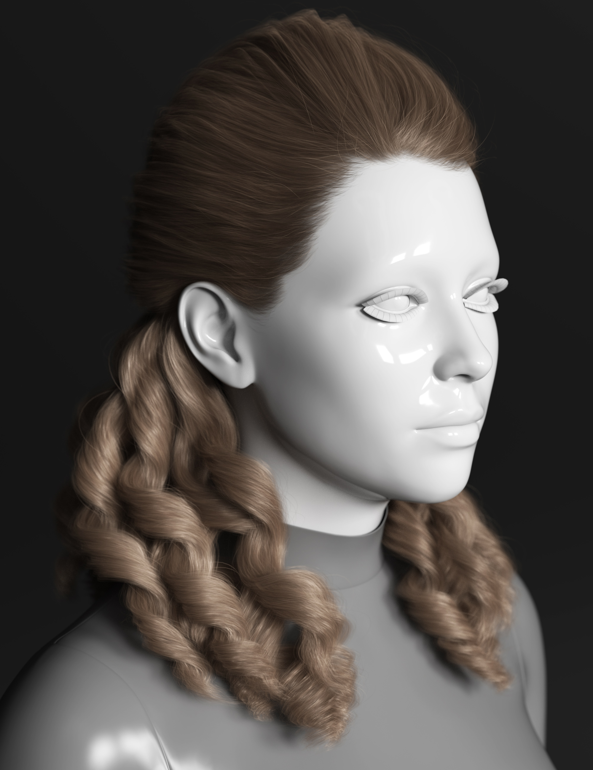Half Up Romantic Style Hair for Genesis 9 and 8 Female | Daz 3D