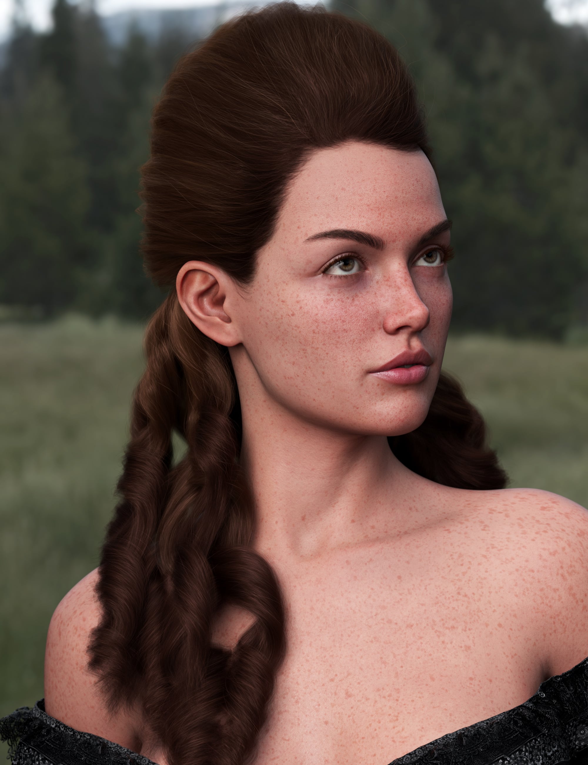 Half Up Romantic Style Hair Color Expansion | Daz 3D