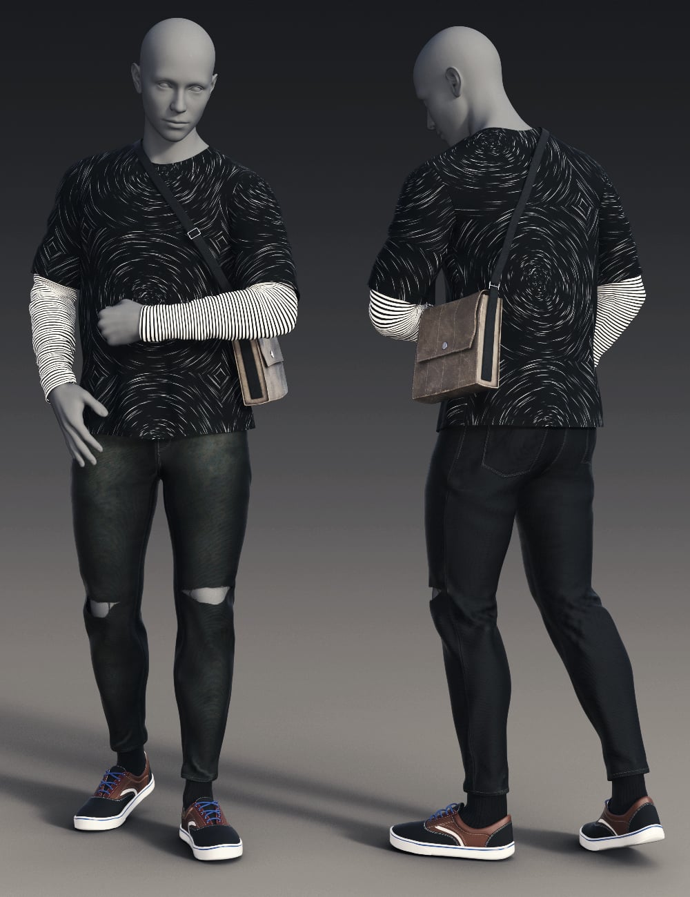 dForce Grunge Essence Outfit Texture Add-On | Daz 3D