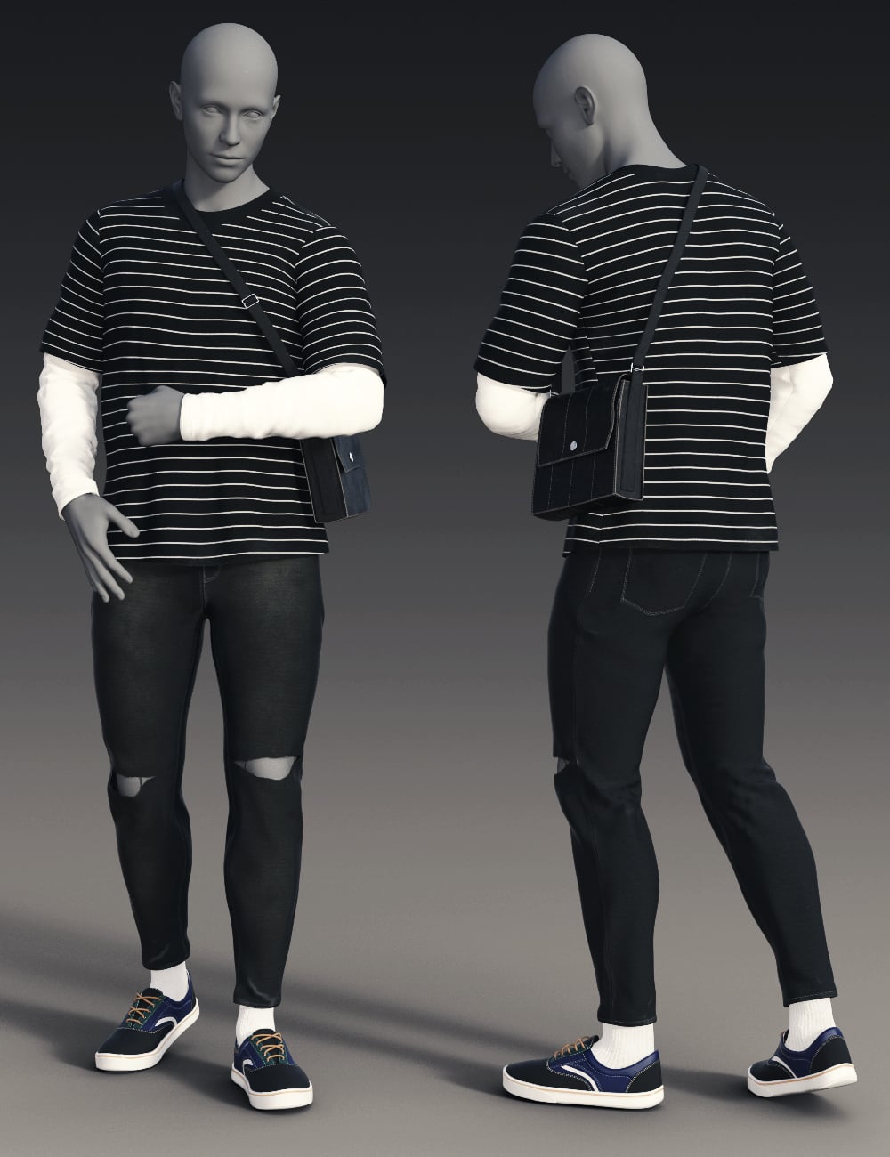 dForce Grunge Essence Outfit Texture Add-On | Daz 3D