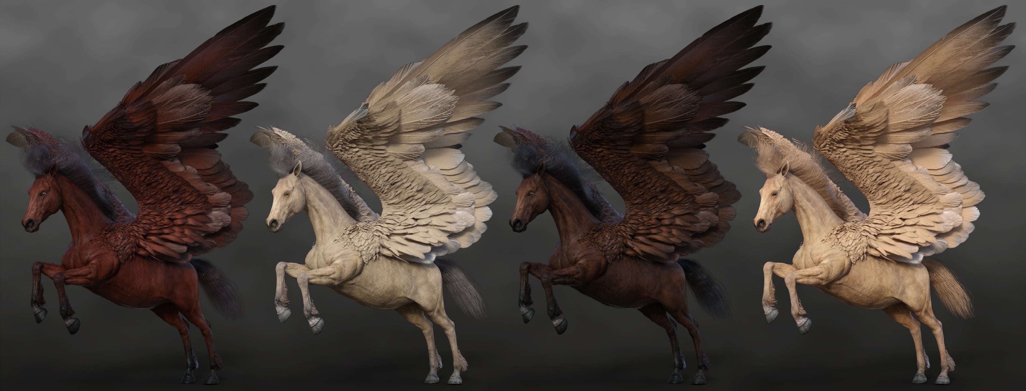 Pegasus Wings Pro Materials Addon for the Daz Horse 3 | Daz 3D