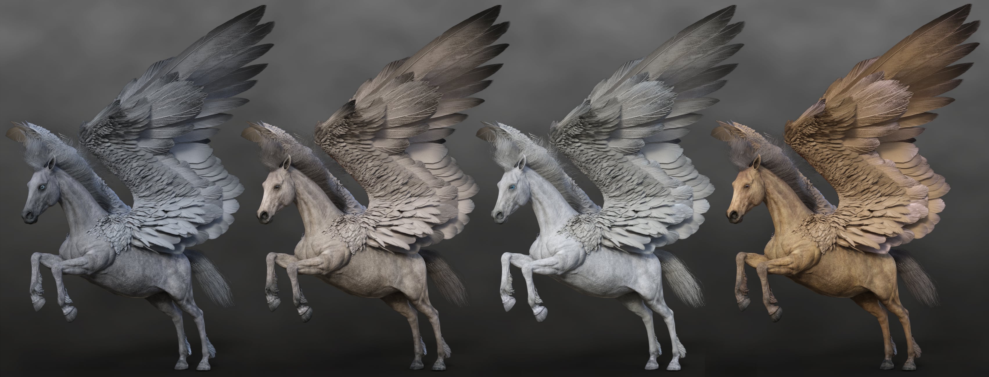 Pegasus Wings Pro Materials Addon for the Daz Horse 3 | Daz 3D