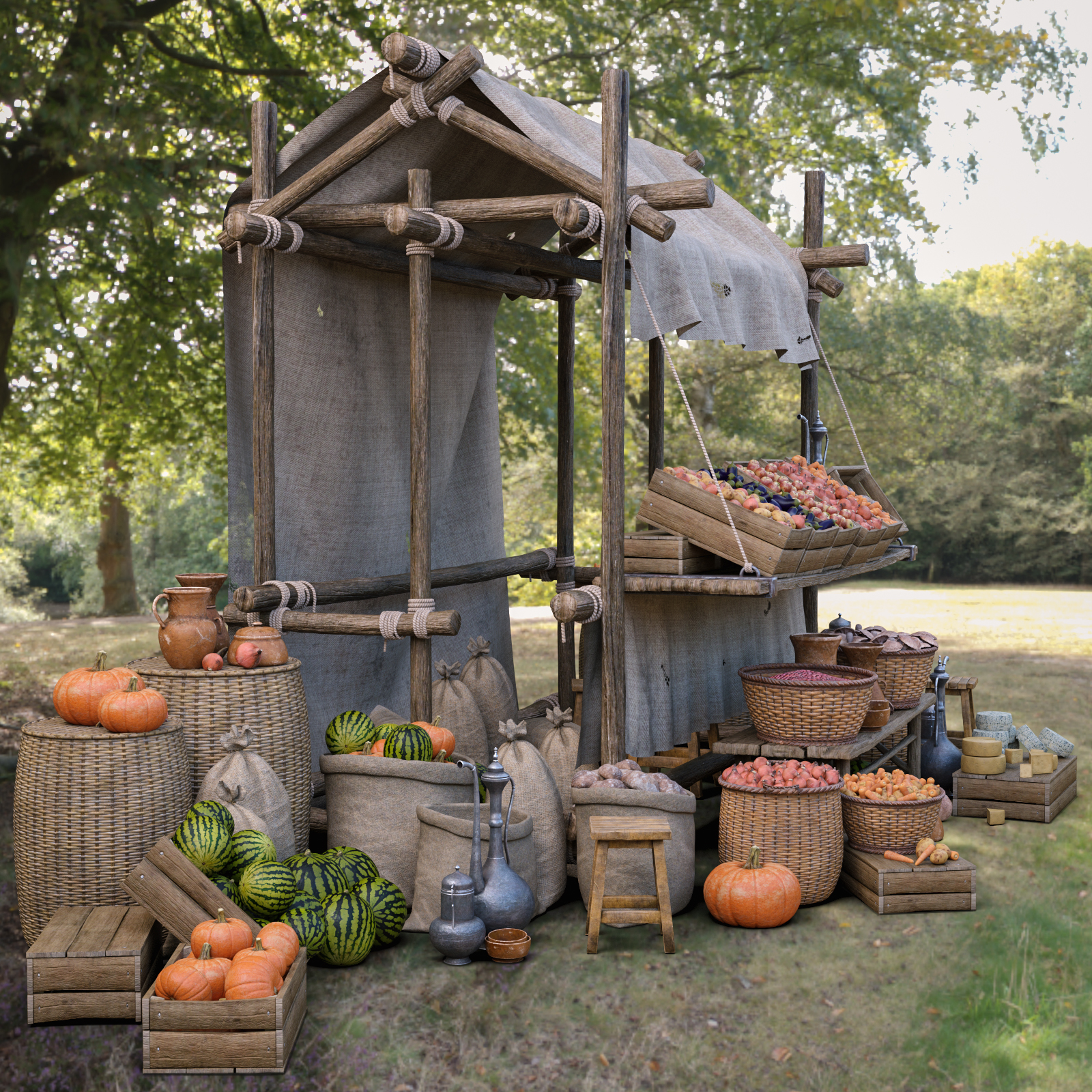 Medieval Land 01 Market | Daz 3D