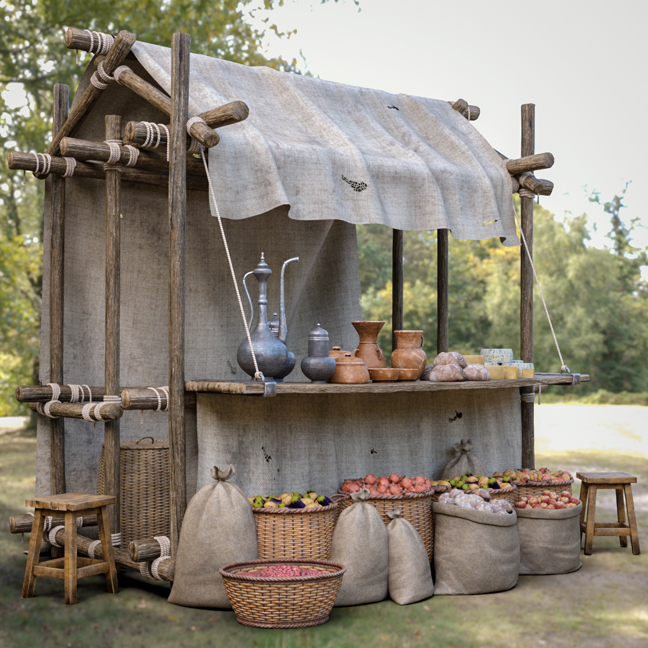 Medieval Land 01 Market | Daz 3D