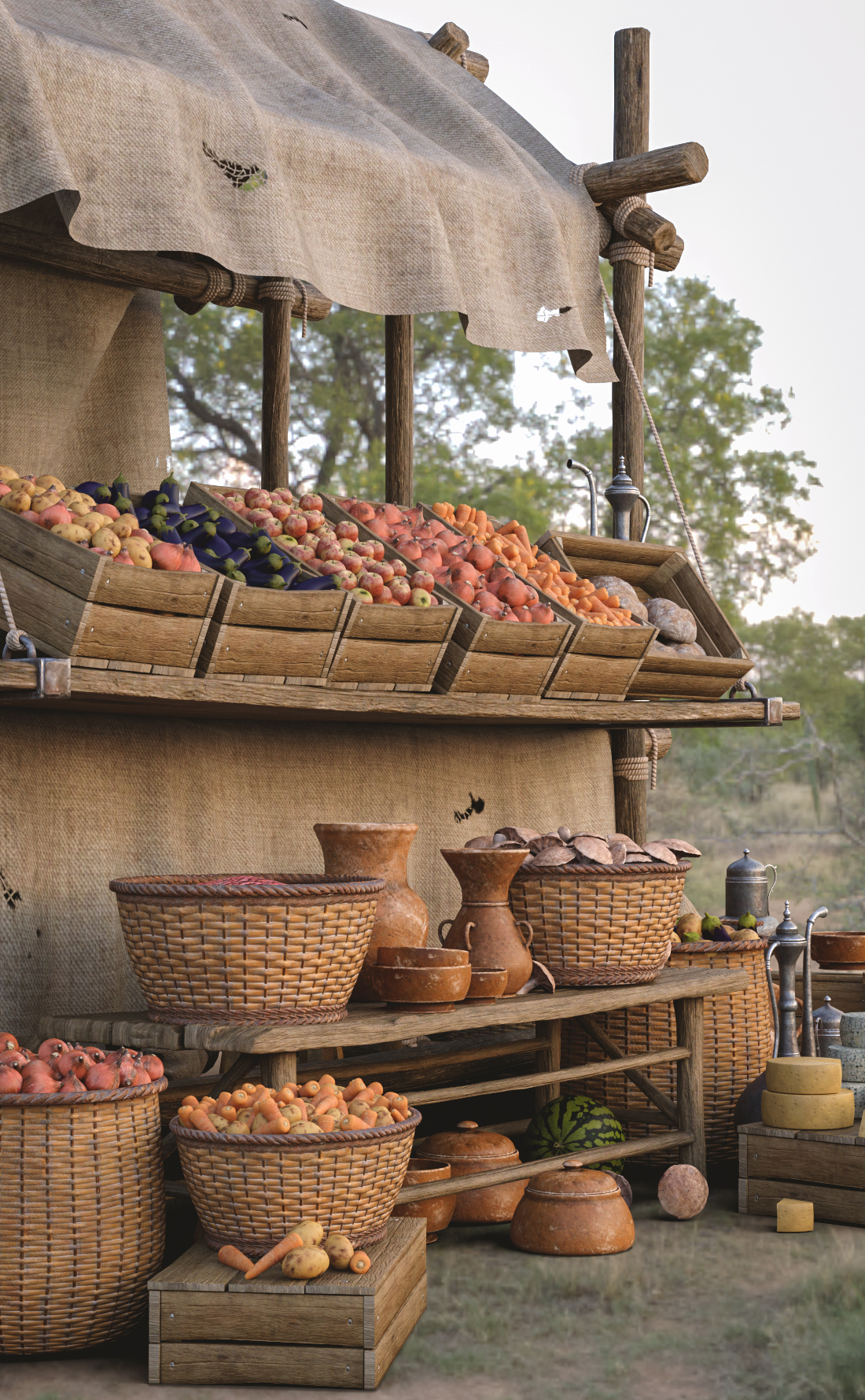 Medieval Land 01 Market | Daz 3D