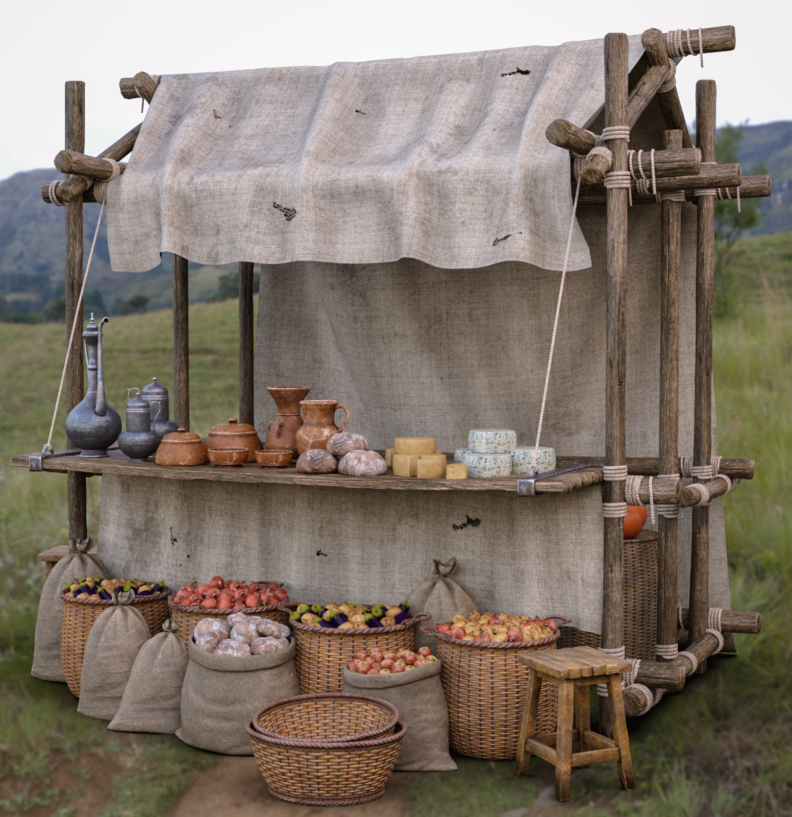 Medieval Land 01 Market | Daz 3D