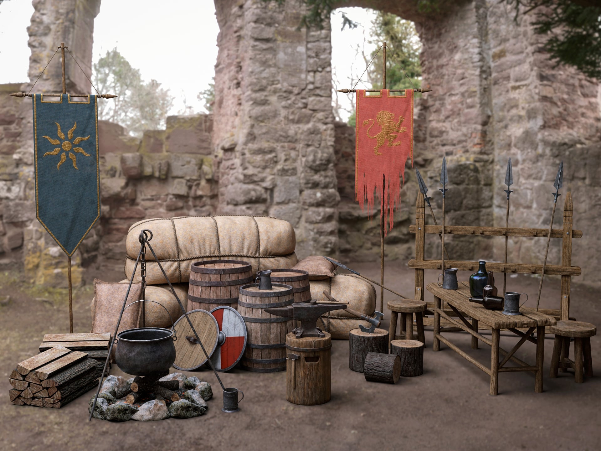 Medieval Land 02 Camp | Daz 3D