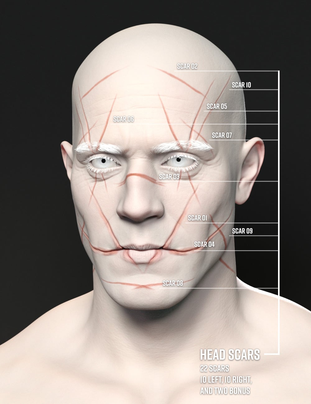 HD Scars for Genesis 9 | Daz 3D
