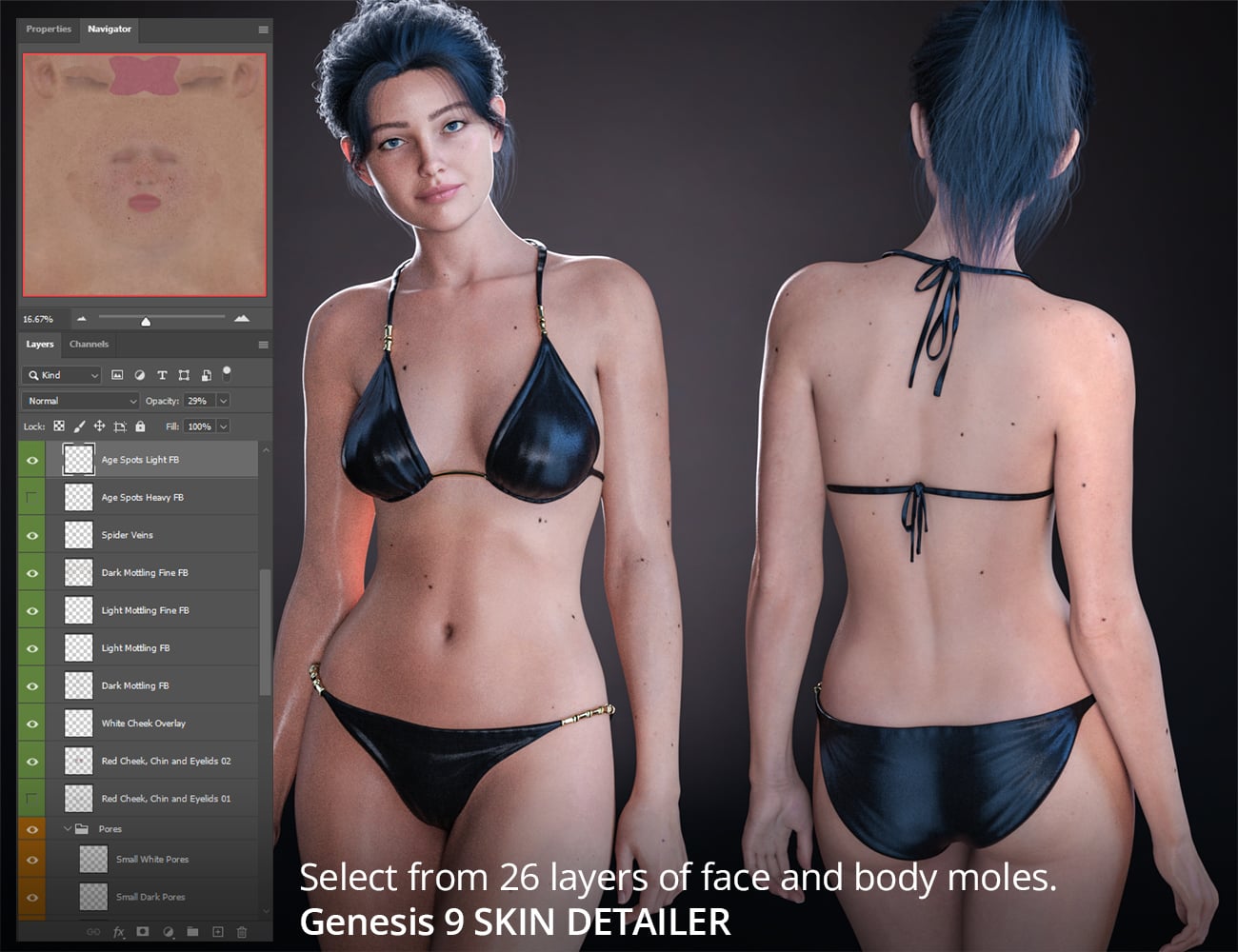 Skin Detailer For Genesis 9 Merchant Resource | Daz 3D