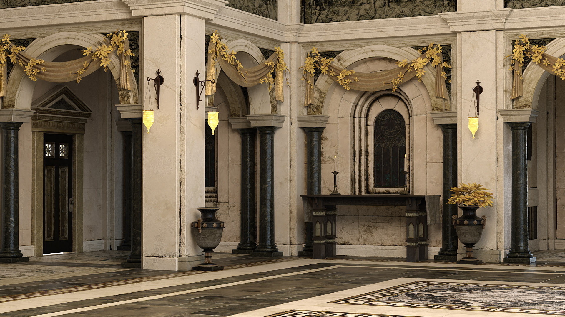 Borgia's Opulent Hall Texture Trifecta | Daz 3D