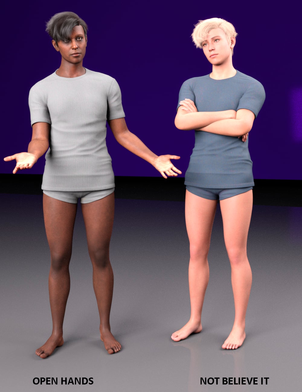 Defensive Body Poses for Genesis 9 | Daz 3D