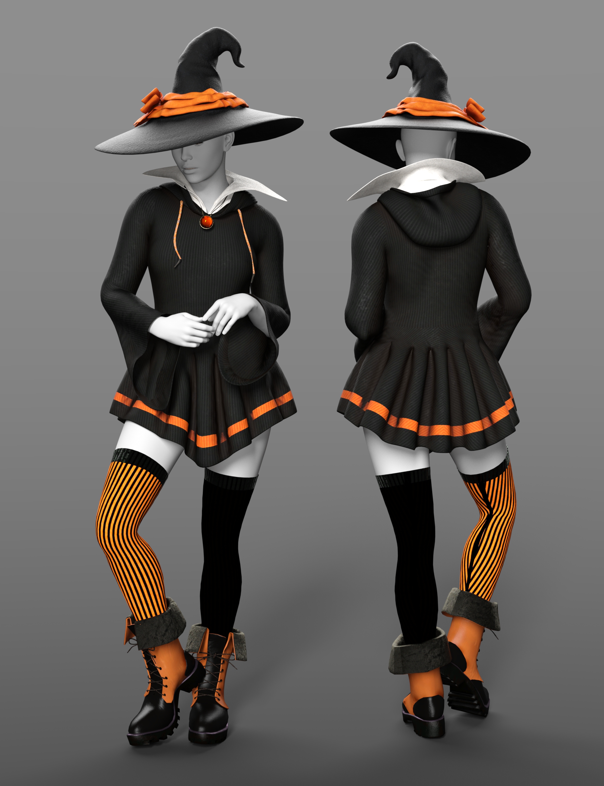 Magical for dForce Belladonna's Broomstick Brigade Novice Witch Outfit ...
