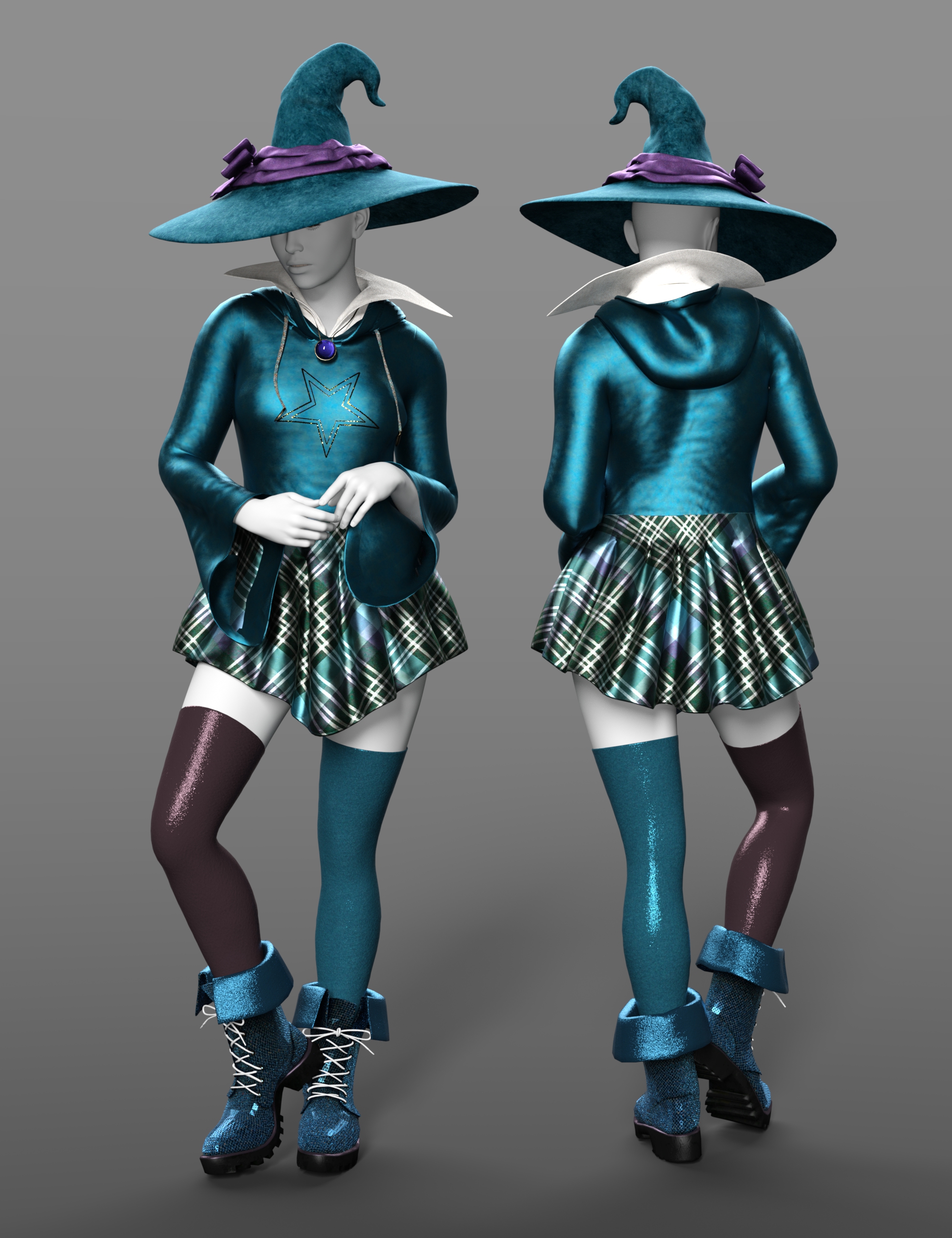 Magical for dForce Belladonna's Broomstick Brigade Novice Witch Outfit ...