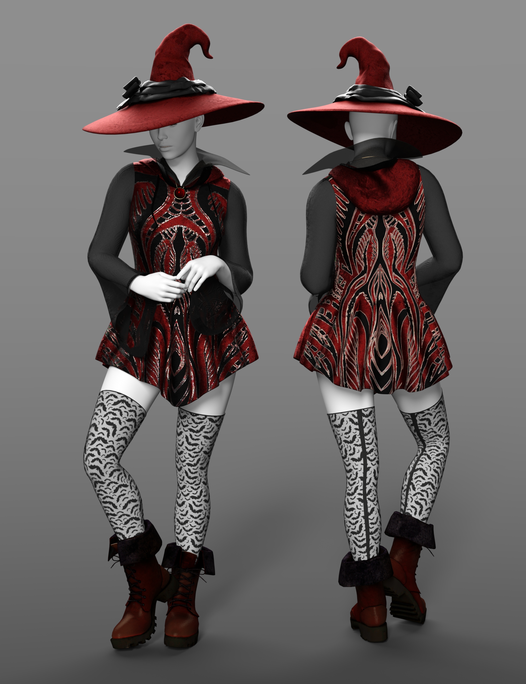 Magical for dForce Belladonna's Broomstick Brigade Novice Witch Outfit ...