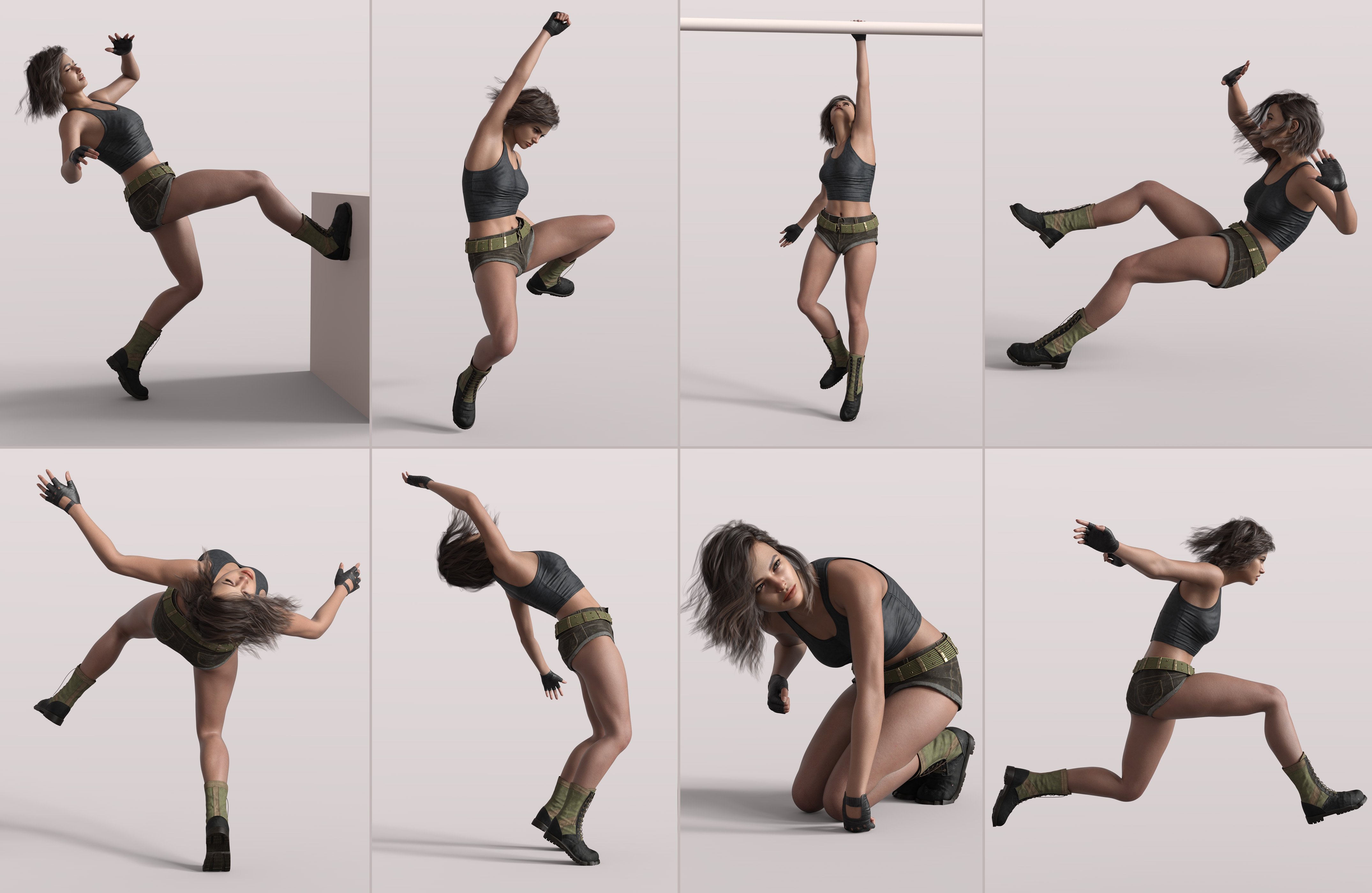 Z Dynamic Action Pose Mega Set for Genesis 9 and 8 Female | Daz 3D