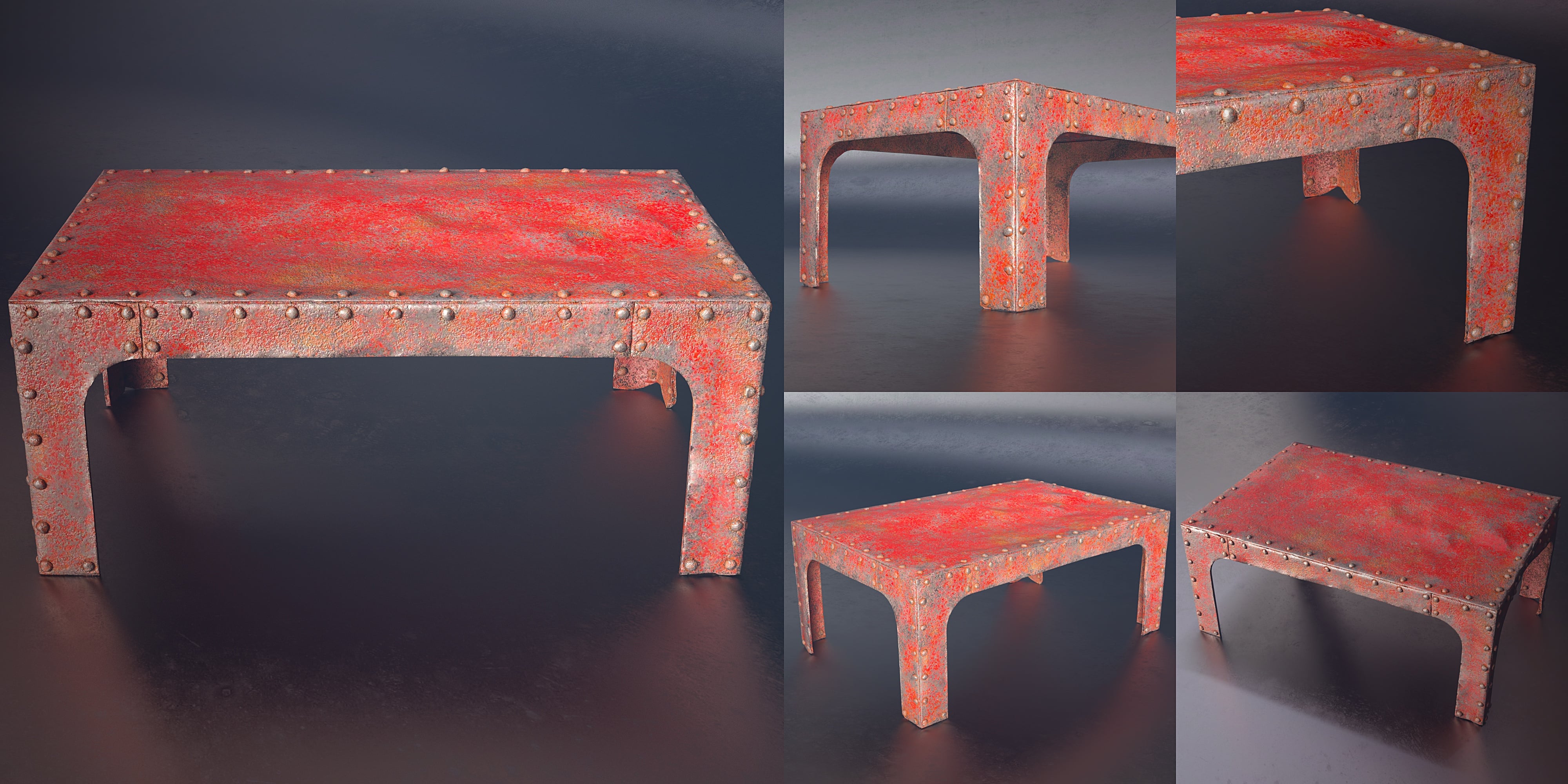 Steel Riveted Furniture and Poses for Genesis 9, 8.1 and 8 | Daz 3D