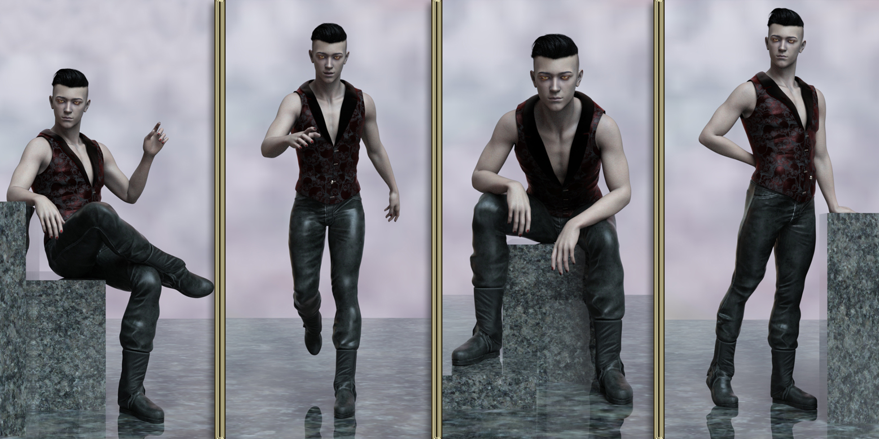 Night Lord Poses for Akhane Human and Vampire | Daz 3D