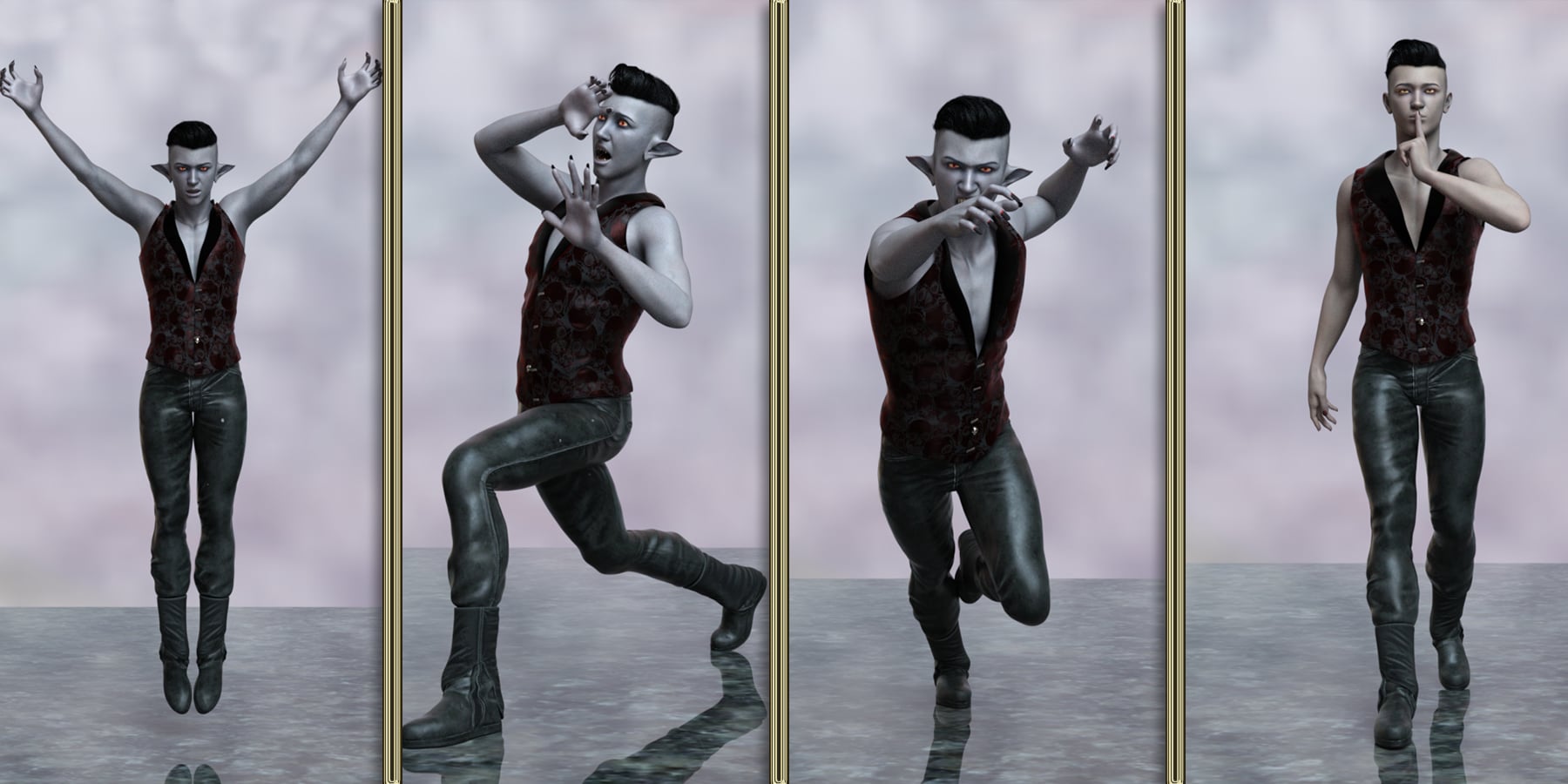 Night Lord Poses for Akhane Human and Vampire | Daz 3D