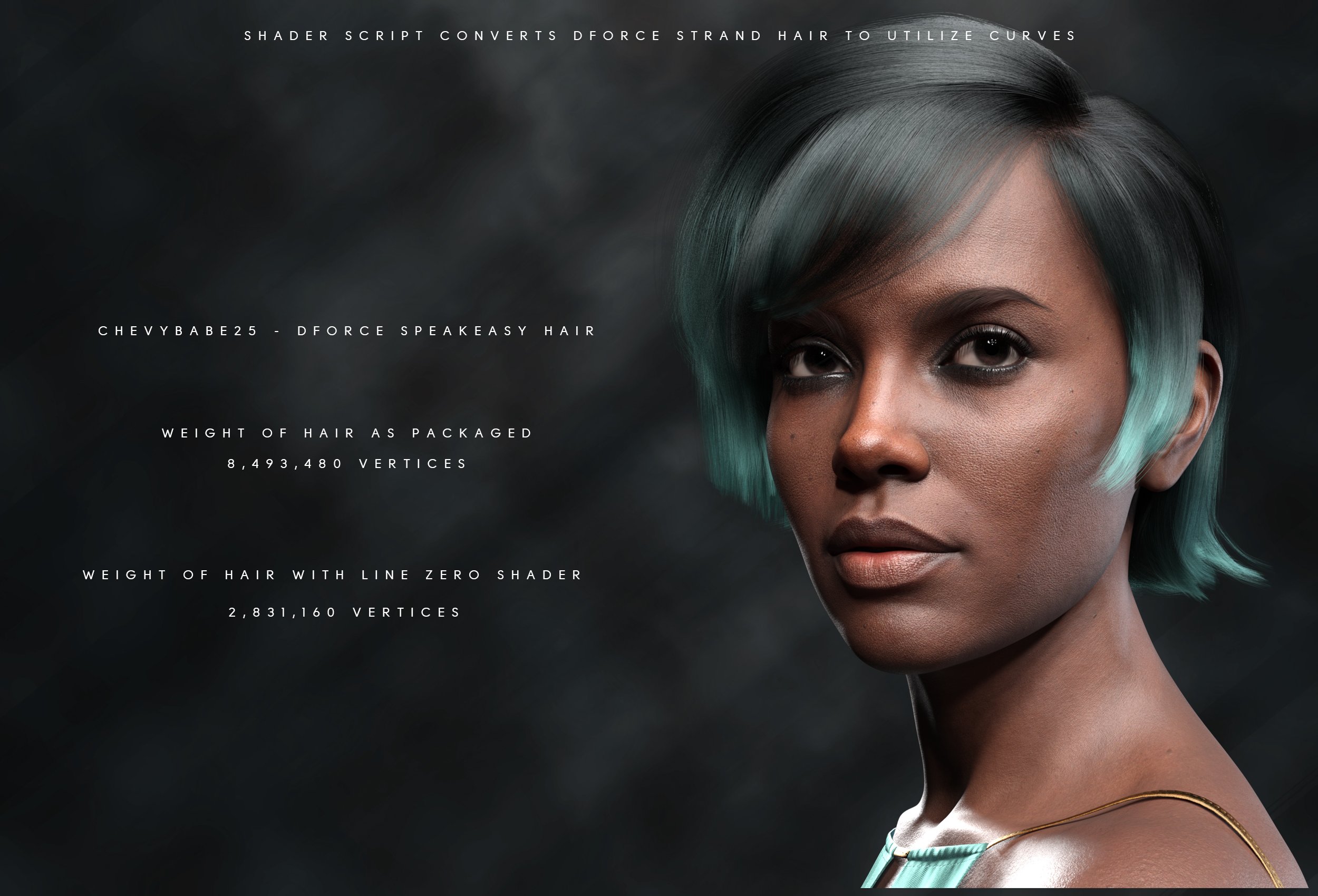 Line Zero dForce Strand Hair Shaders | Daz 3D