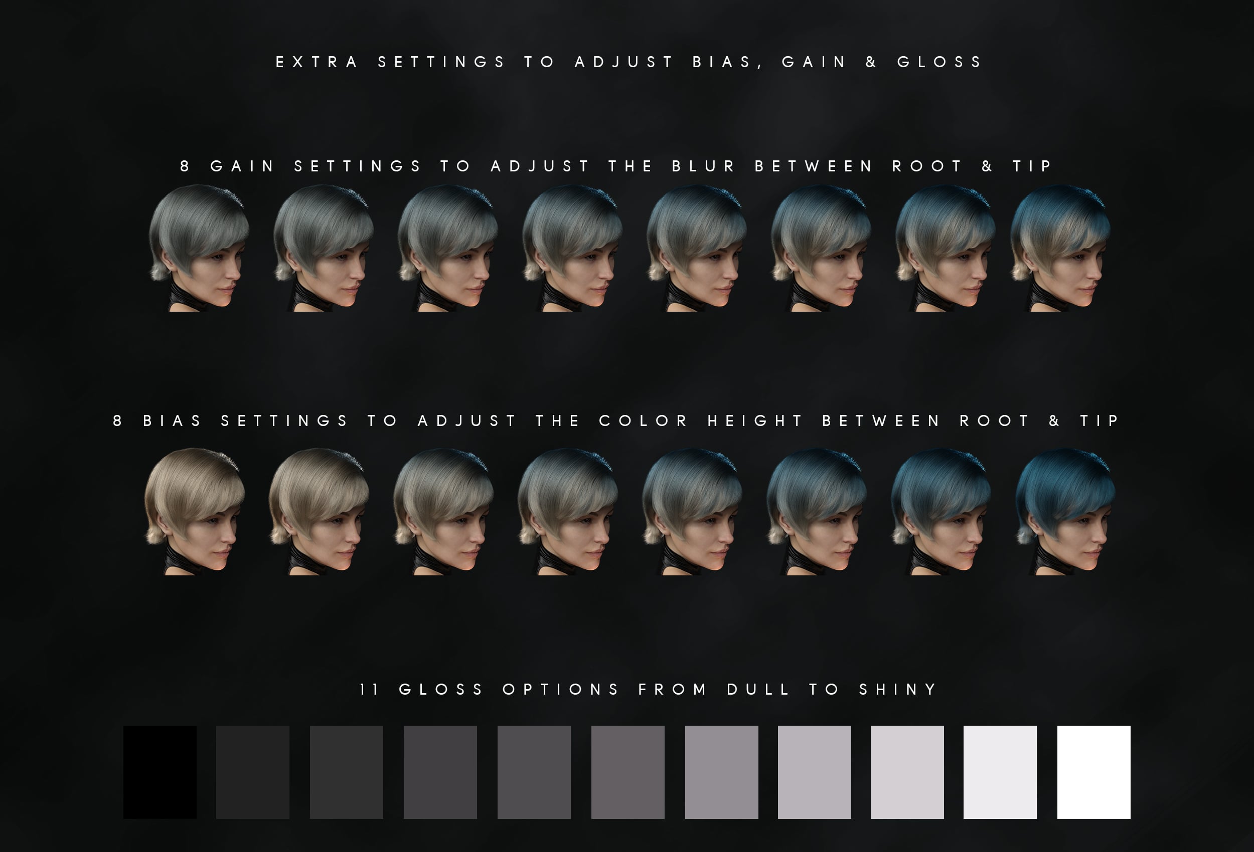 Line Zero dForce Strand Hair Shaders | Daz 3D