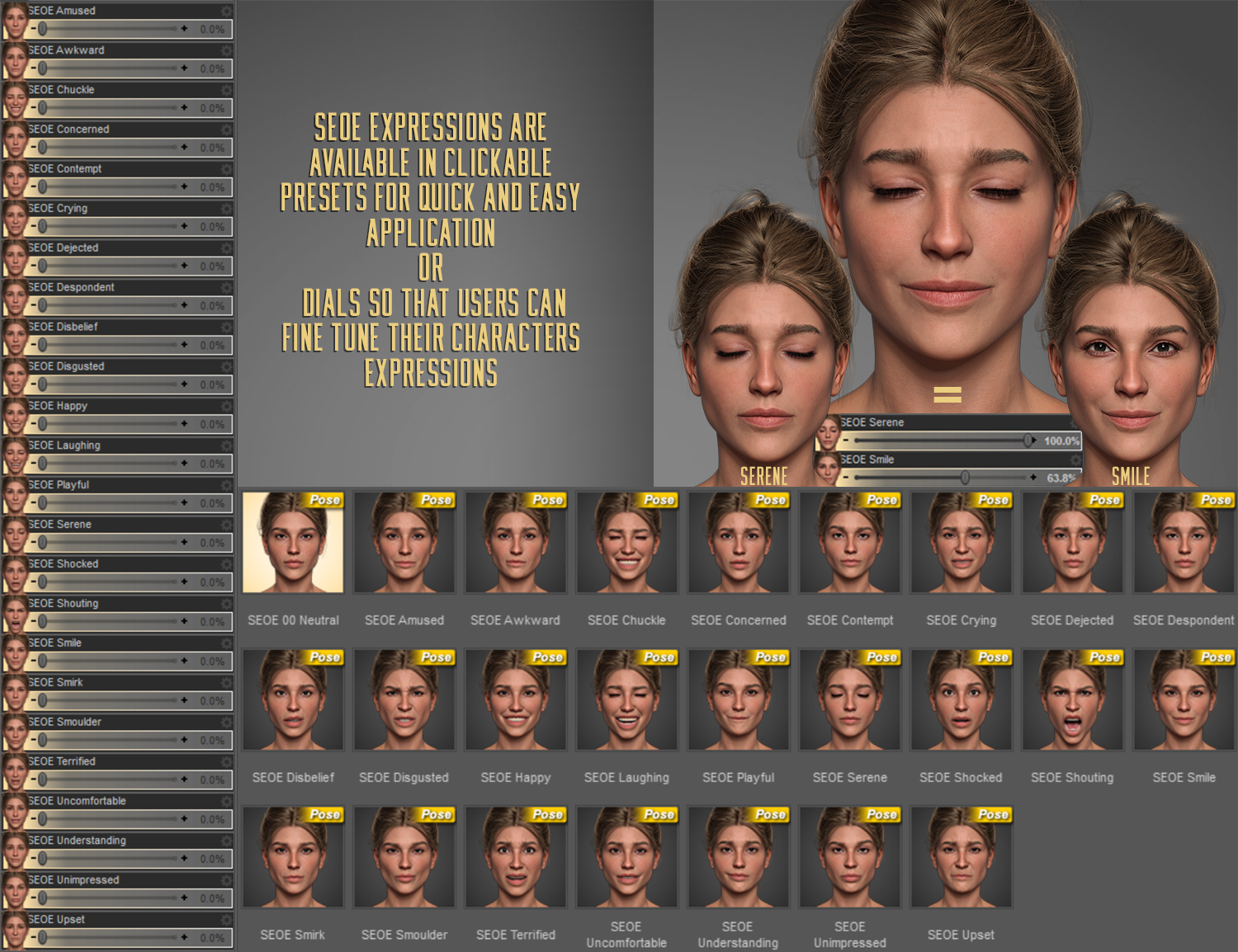 Subtle Expressions Olympia 9 Edition | Daz 3D