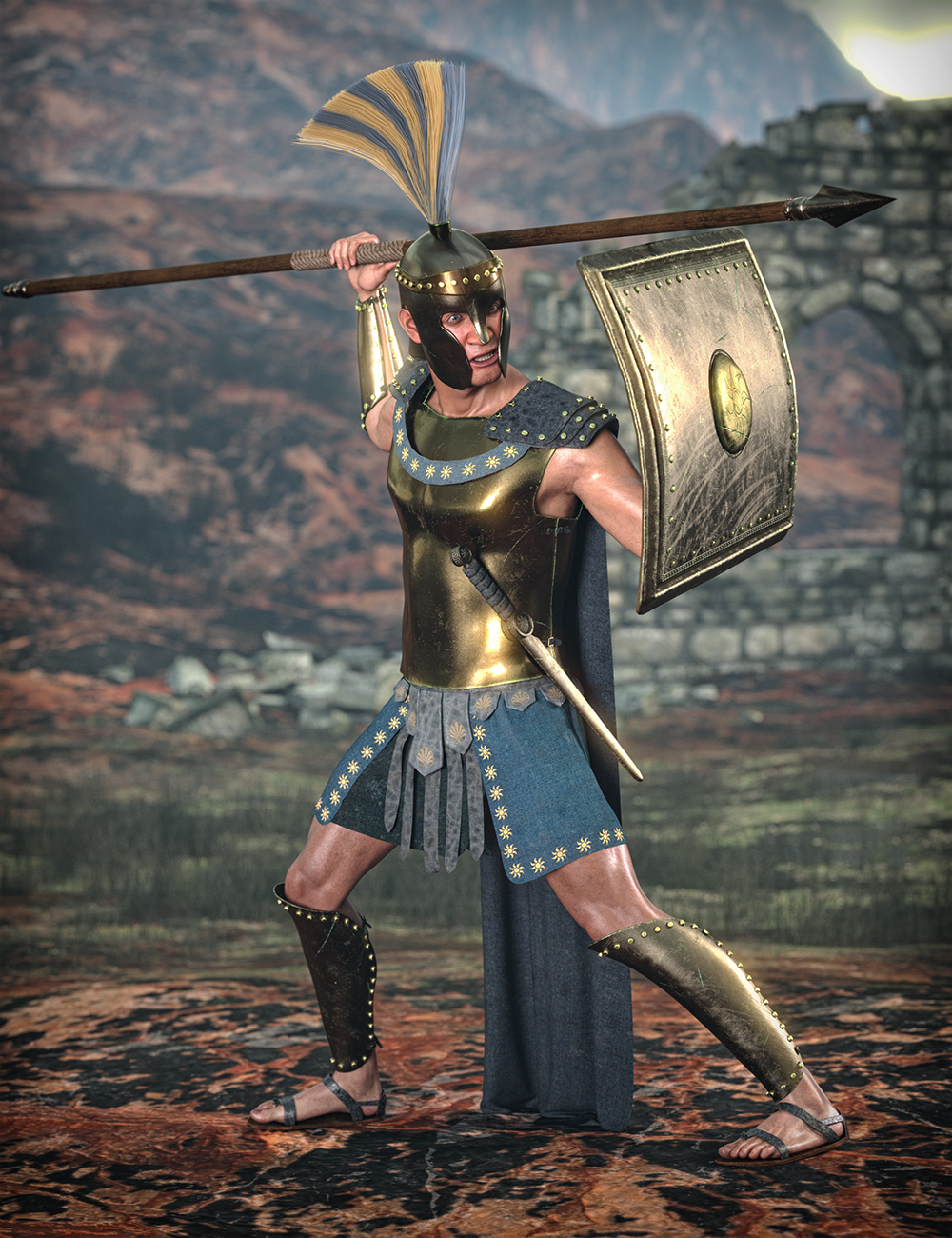 MD dForce Trojans Armor for Genesis 8, 8.1 Males and 9 | Daz 3D
