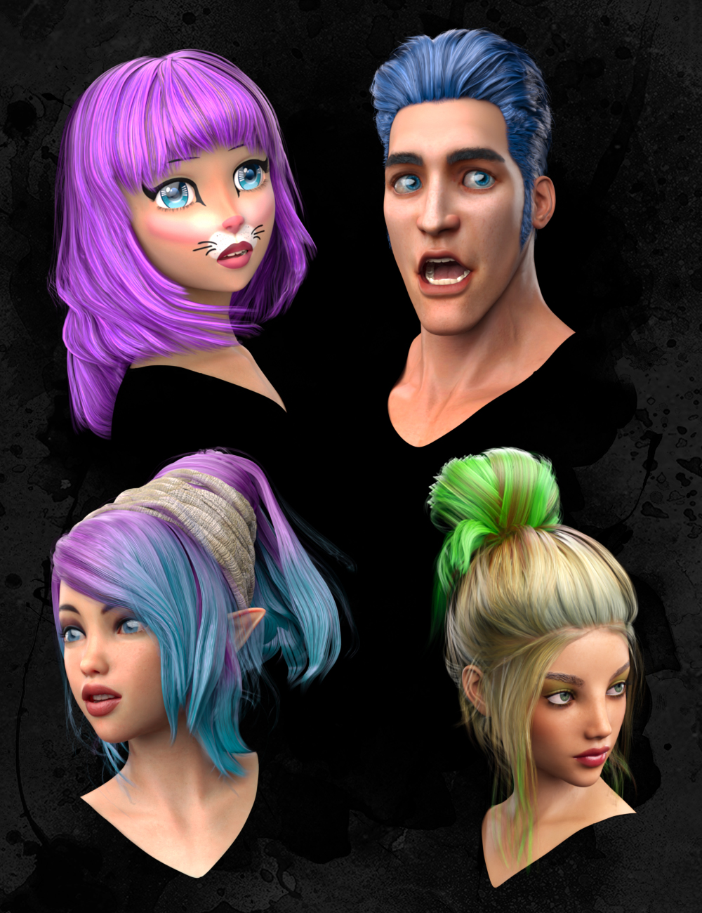 ColorWerks 3: Dye Another Day Iray Hair Shaders | Daz 3D