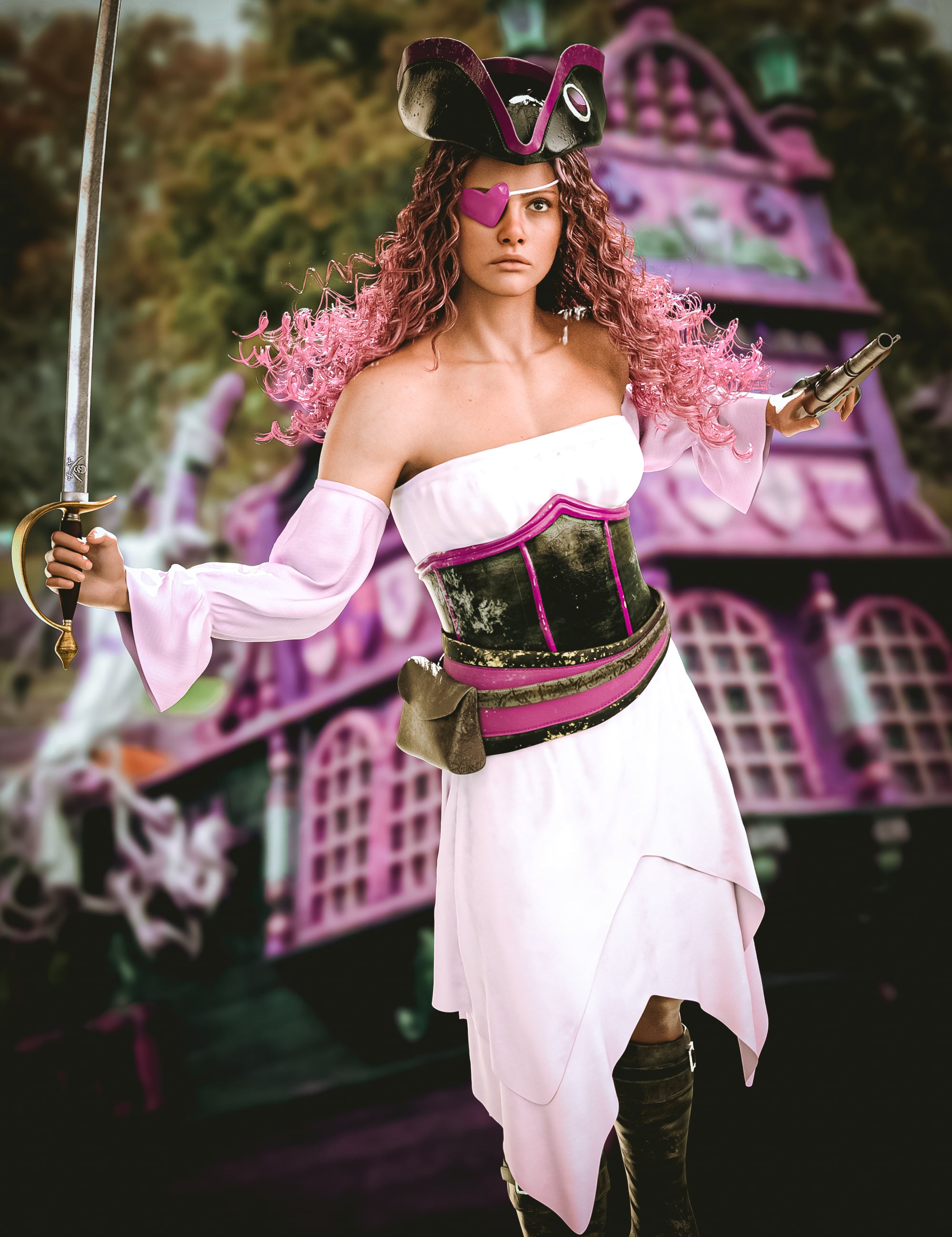 dForce Pirate Girl Outfit Texture Add-on | Daz 3D