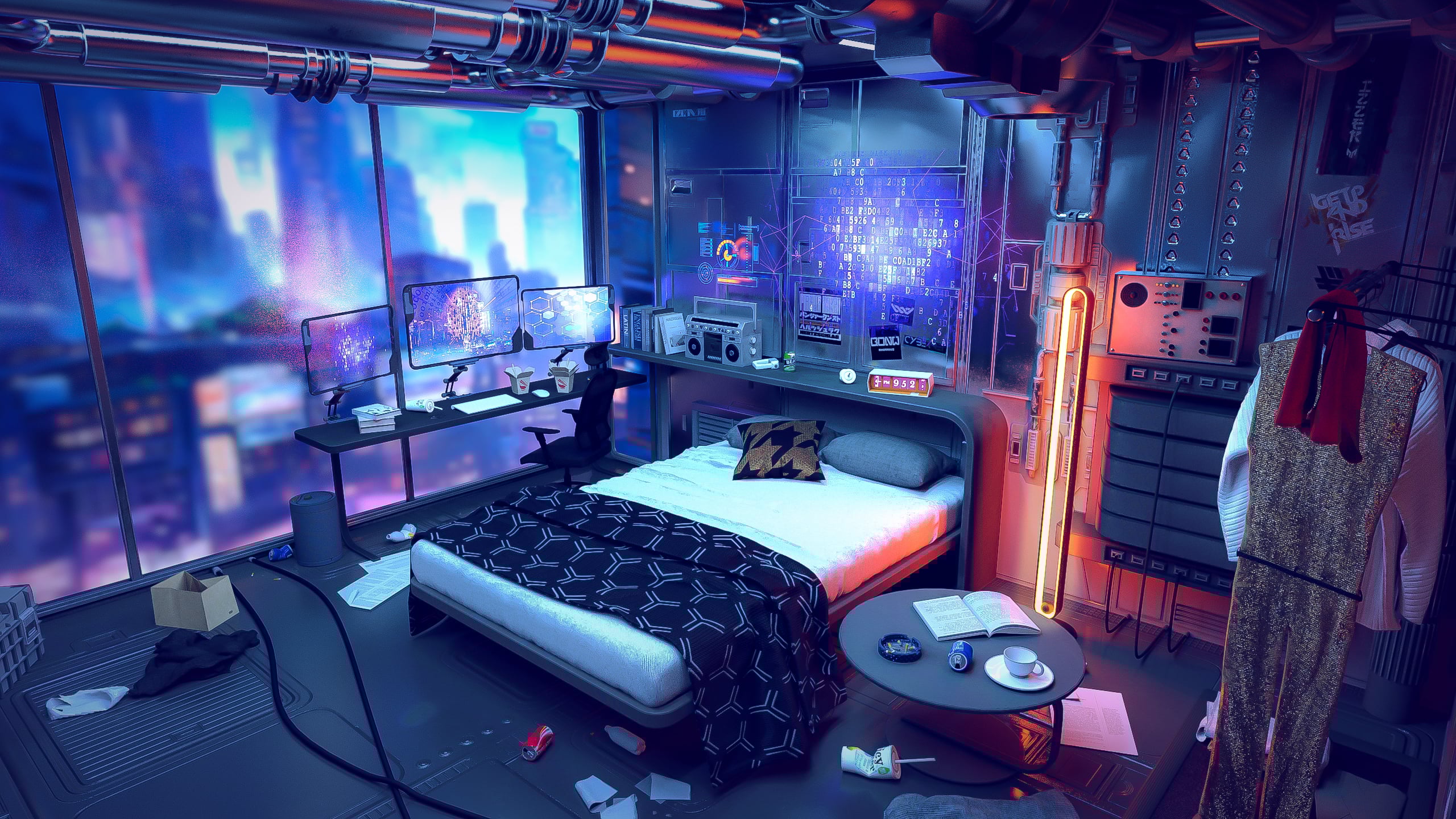Cyberpunk Condo Bedroom | Daz 3D