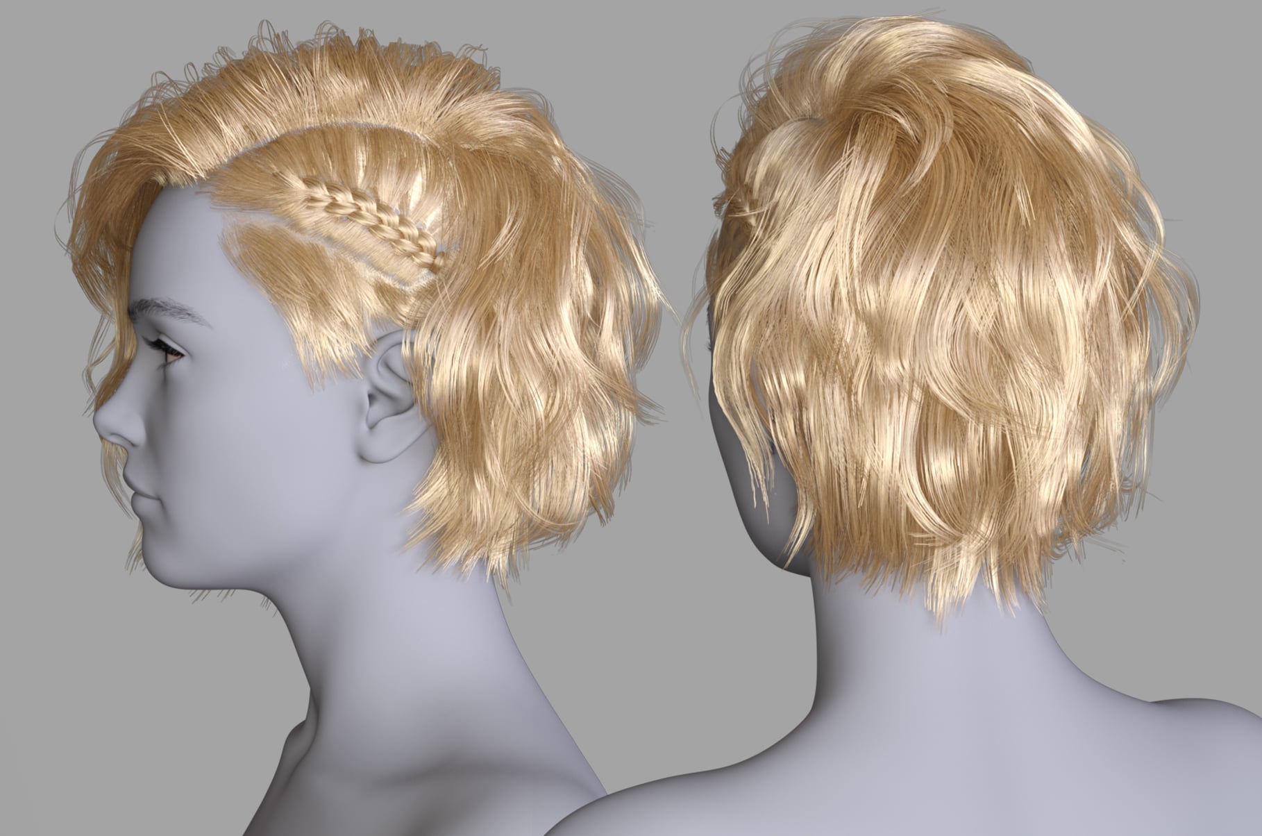 HS Side Swept Bangs Hair for Genesis 9, Genesis 8, and Genesis 8.1 ...