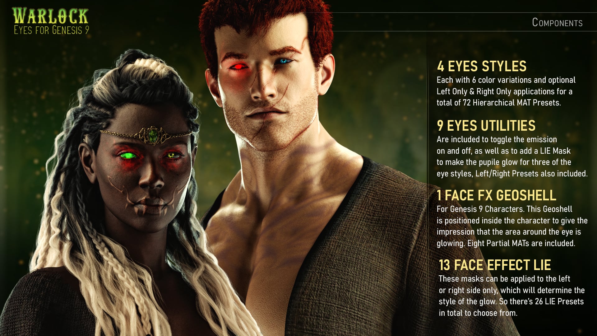FPE Warlock Eyes for Genesis 9 | Daz 3D