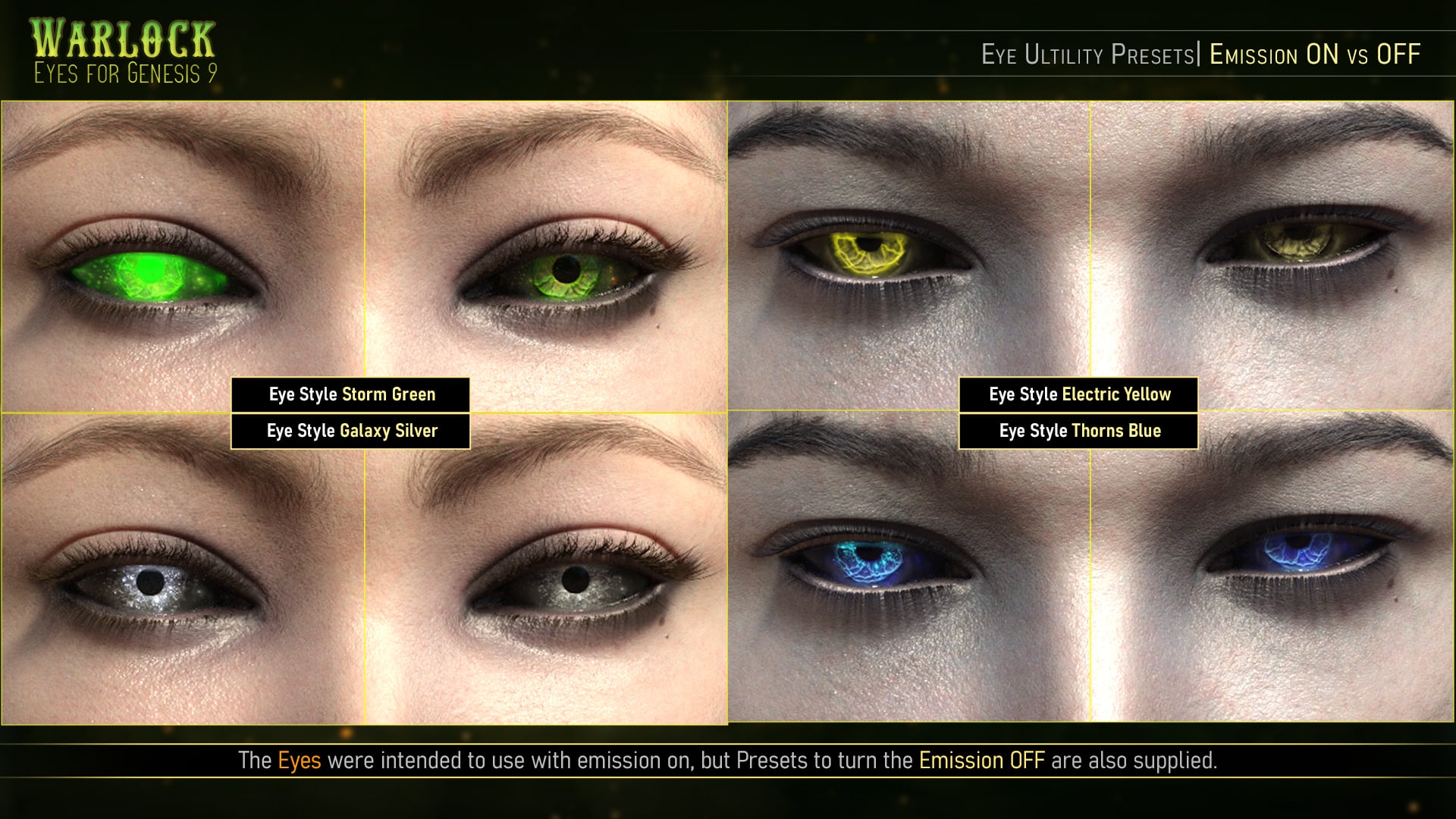 FPE Warlock Eyes for Genesis 9 | Daz 3D