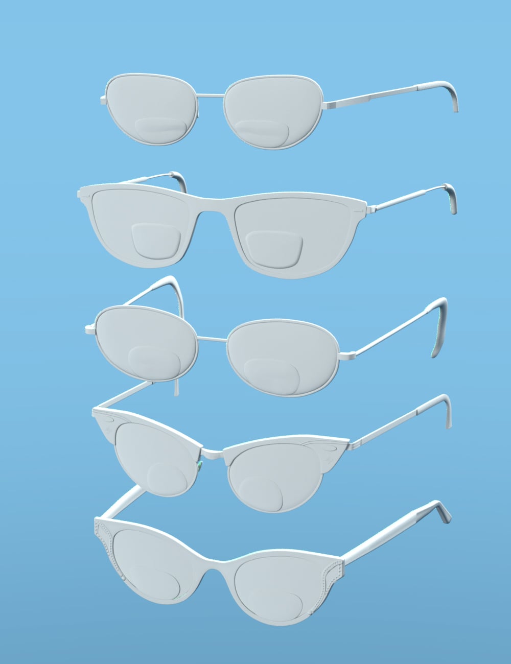 BW Bifocal Eyewear Set for Genesis 9 | Daz 3D