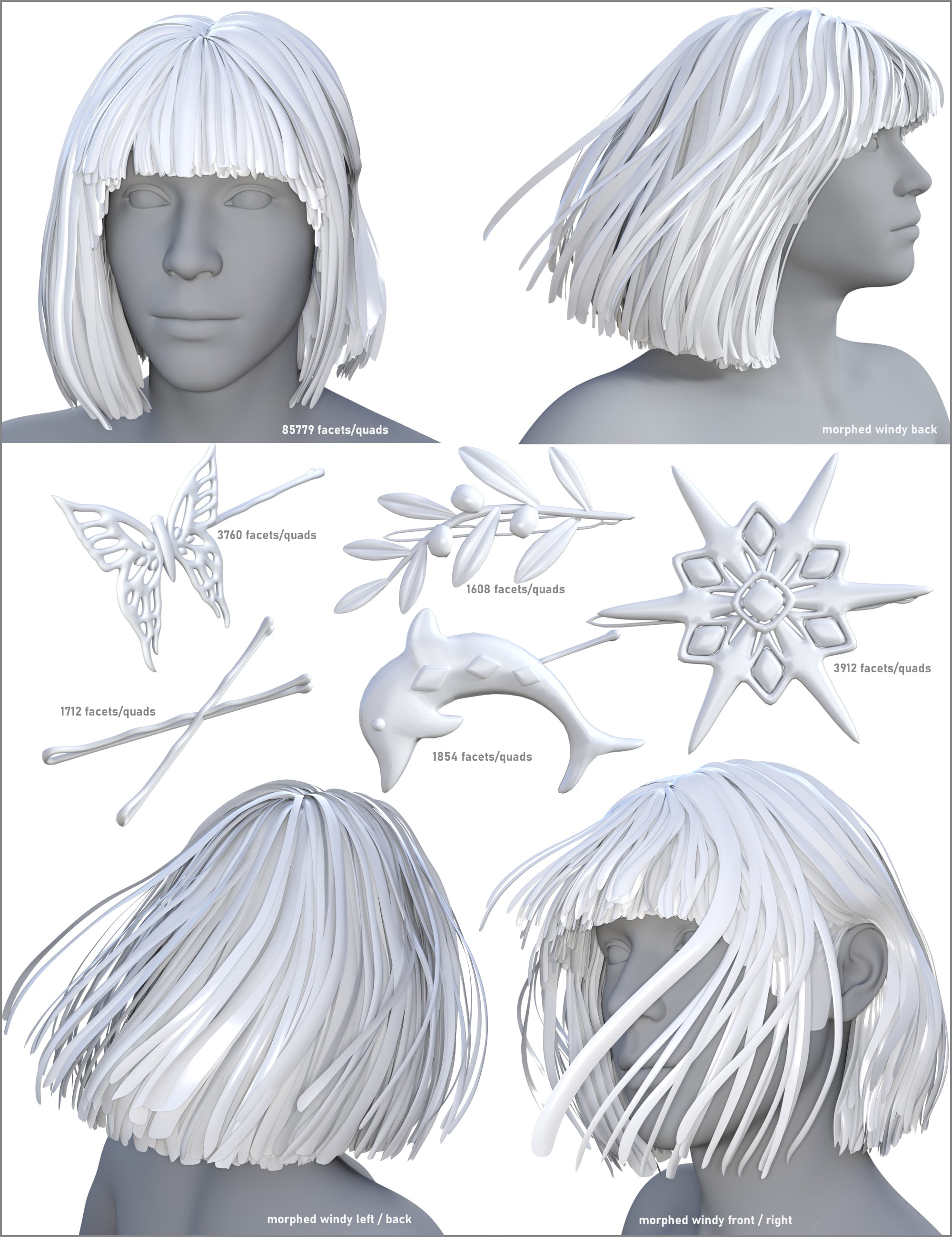 Protostar Hair for Genesis 9, 8 and 8.1 Female | Daz 3D