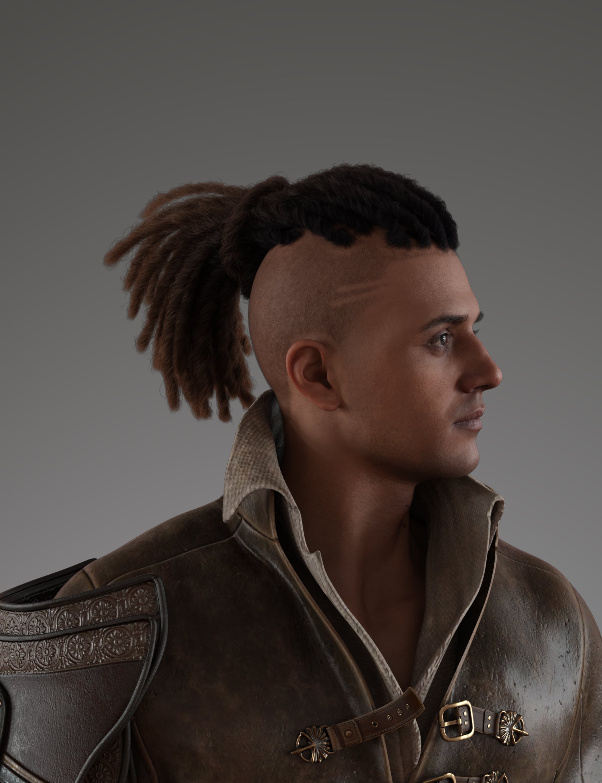 XYZ Low Ponytail Dreadlocks for Genesis 9, 8.1, and 8 | Daz 3D