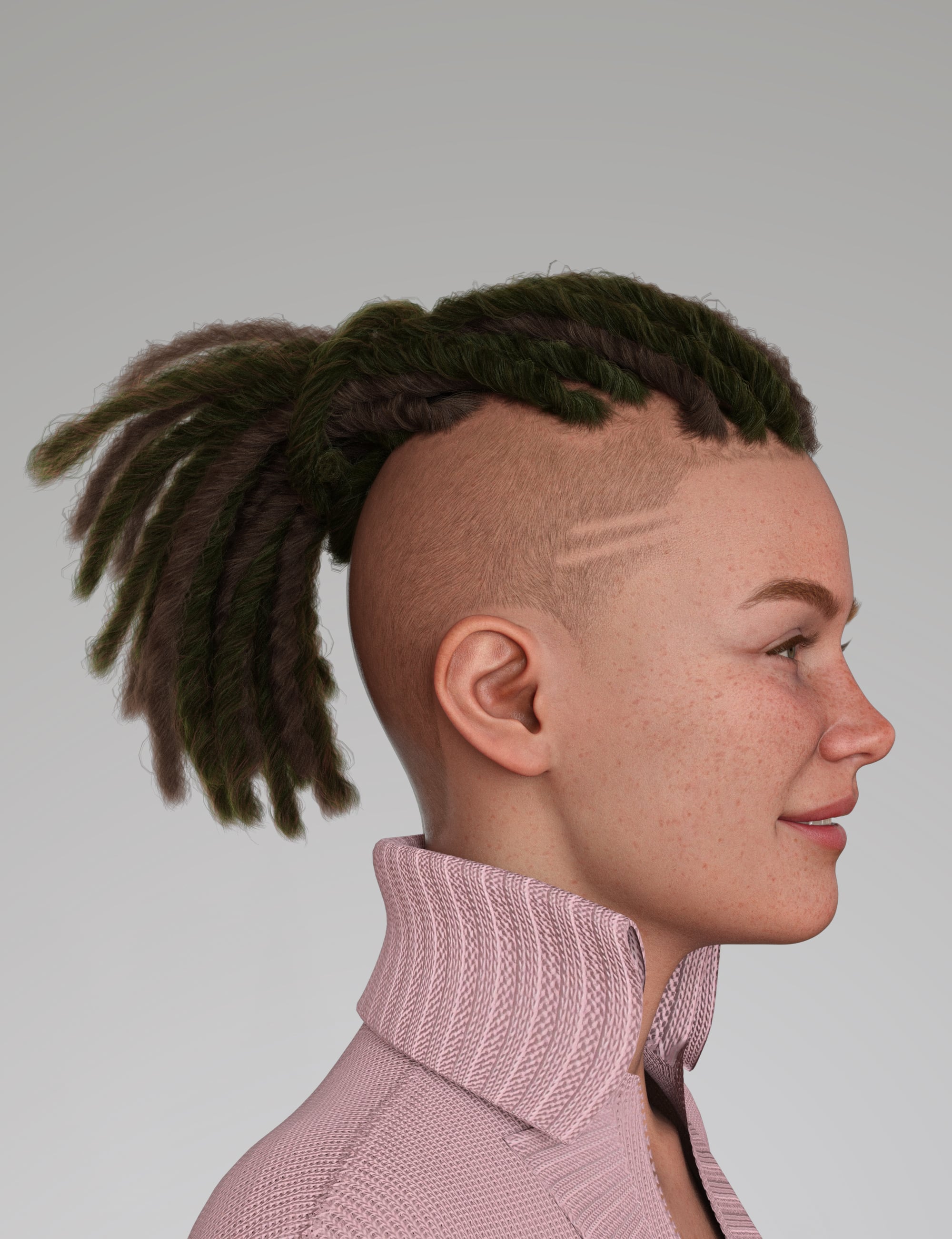 XYZ Low Ponytail Dreadlocks for Genesis 9, 8.1, and 8 | Daz 3D