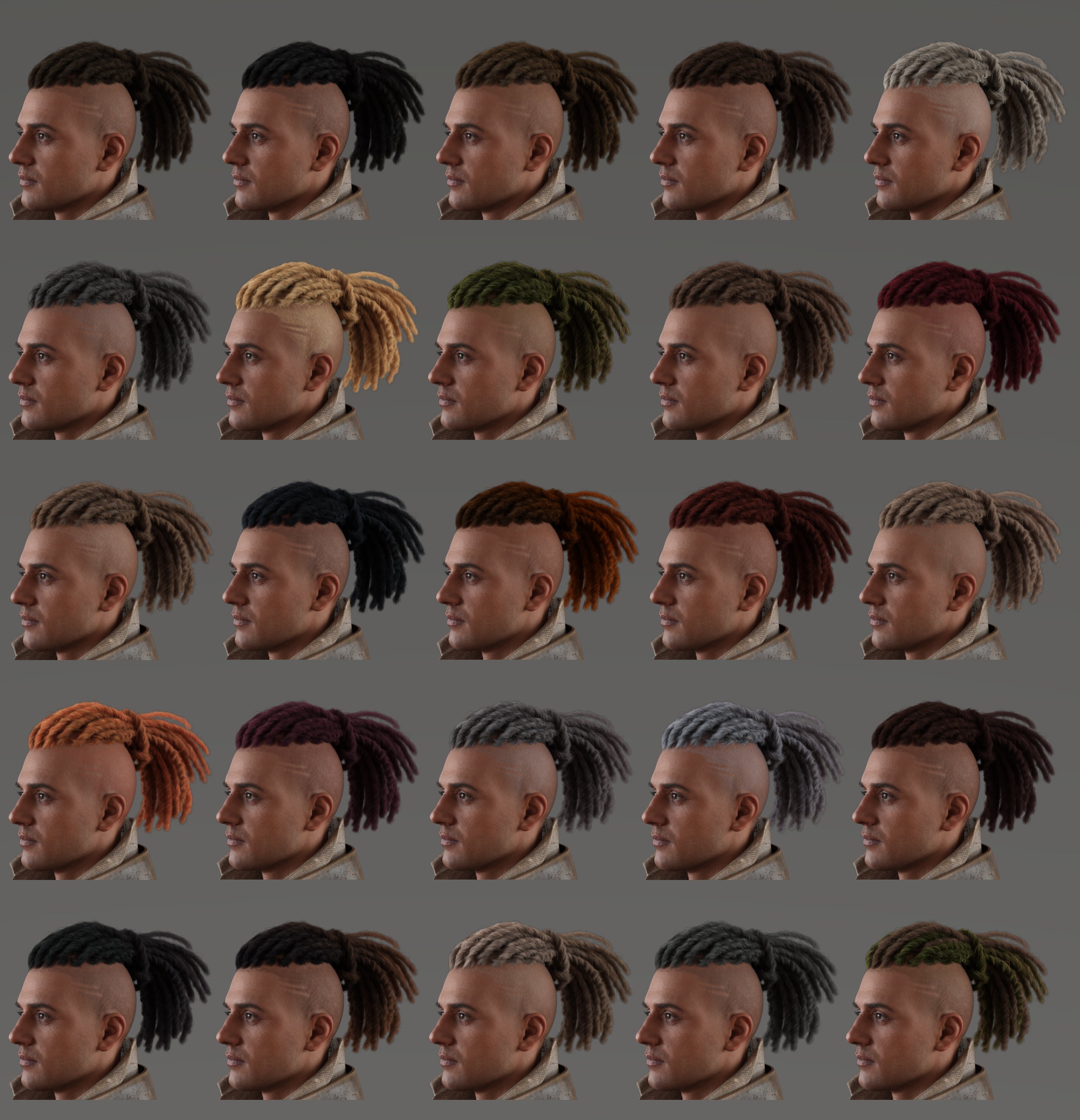 XYZ Low Ponytail Dreadlocks for Genesis 9, 8.1, and 8 | Daz 3D