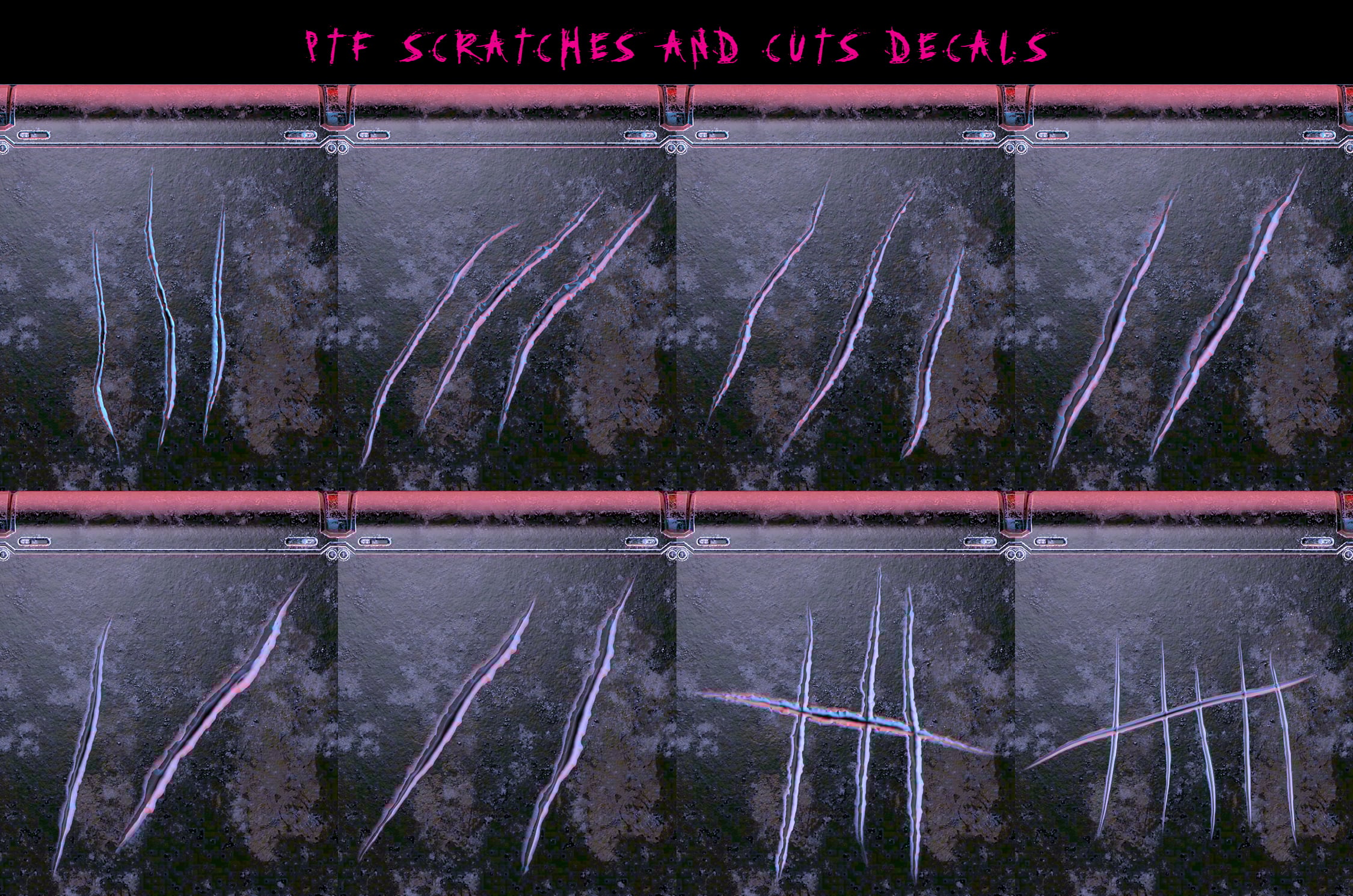 PTF Scratches and Cuts Decals | Daz 3D
