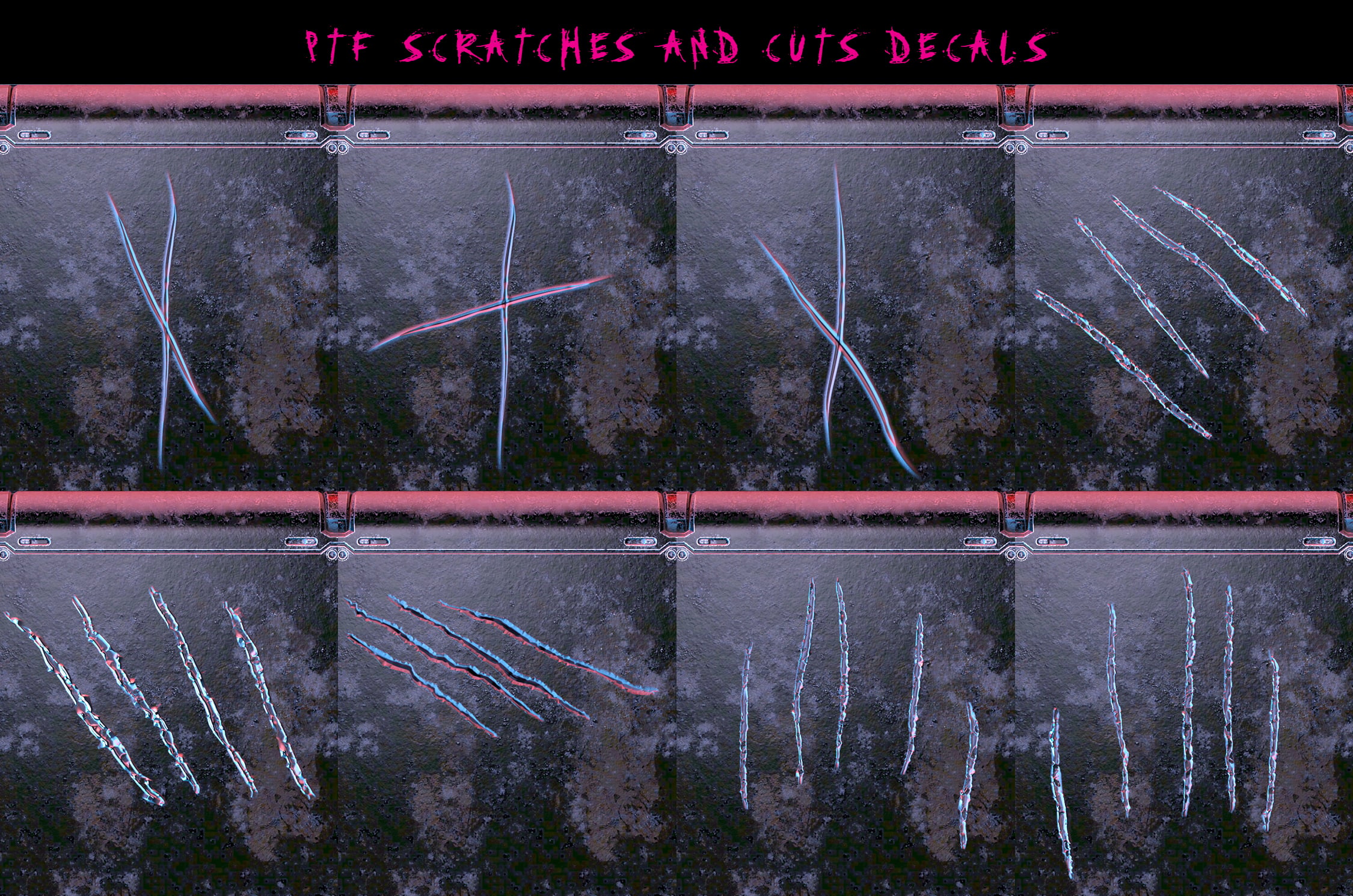 PTF Scratches and Cuts Decals | Daz 3D