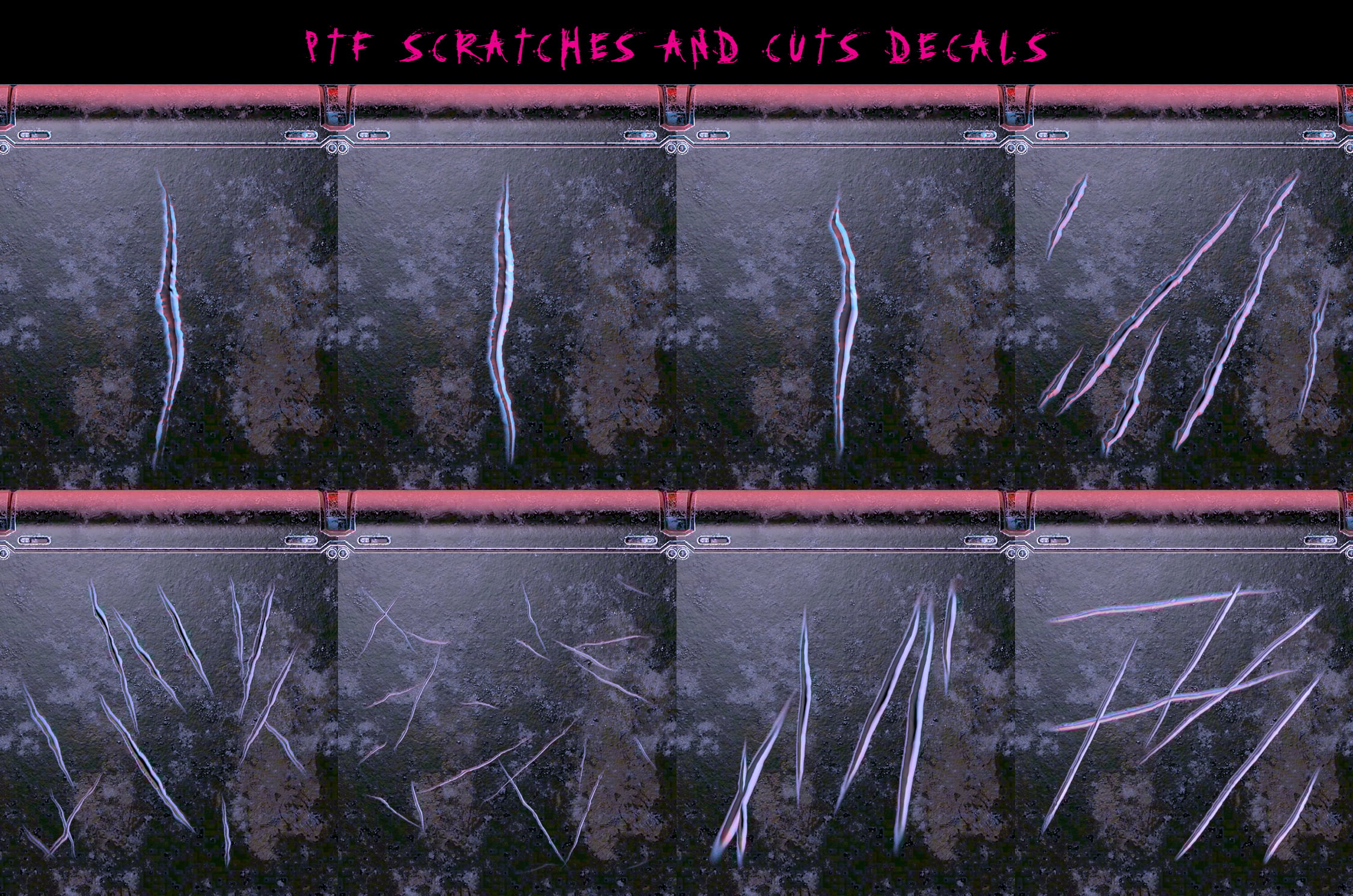 PTF Scratches and Cuts Decals | Daz 3D