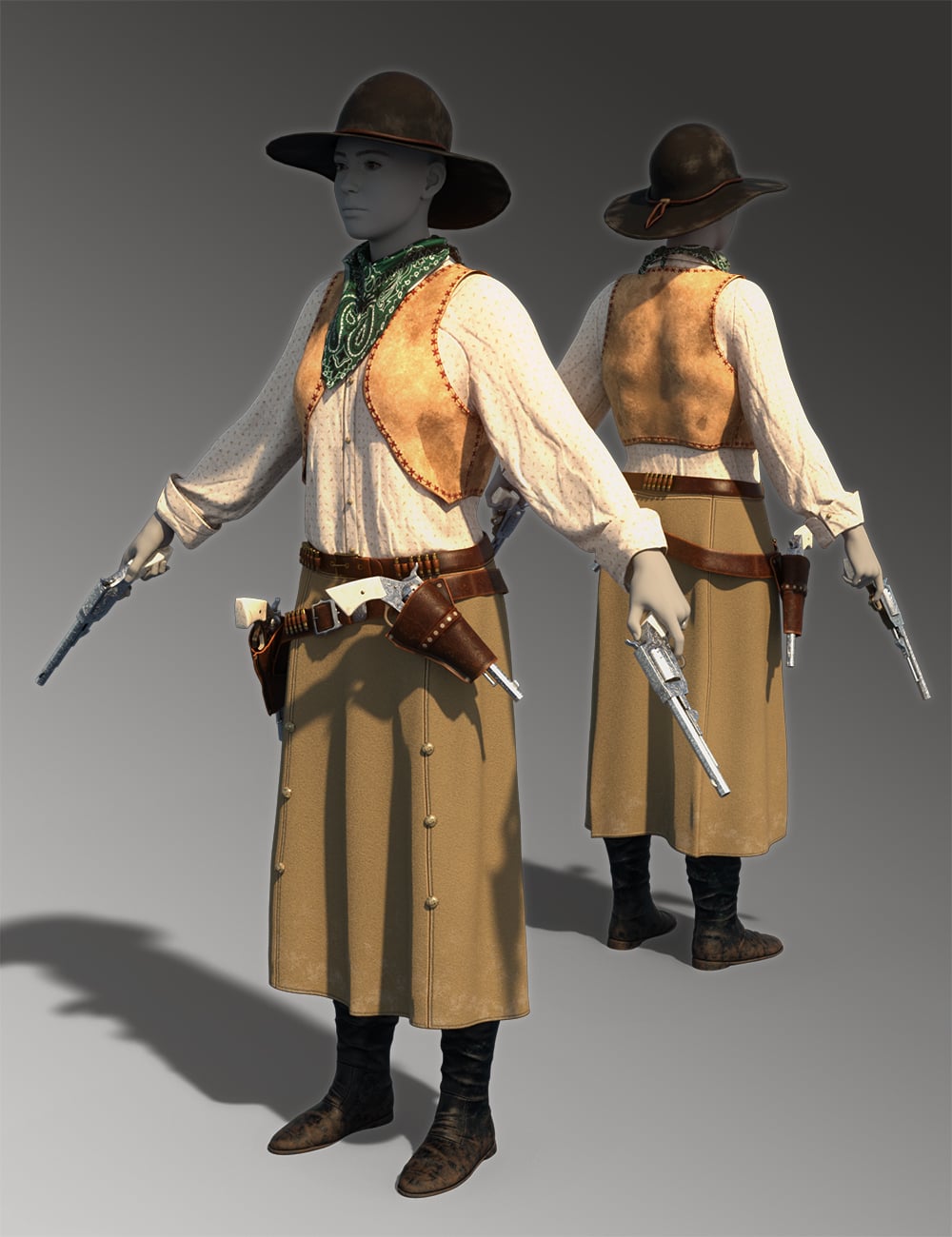 dForce Cattle Kate Outfit for Genesis 9 | Daz 3D