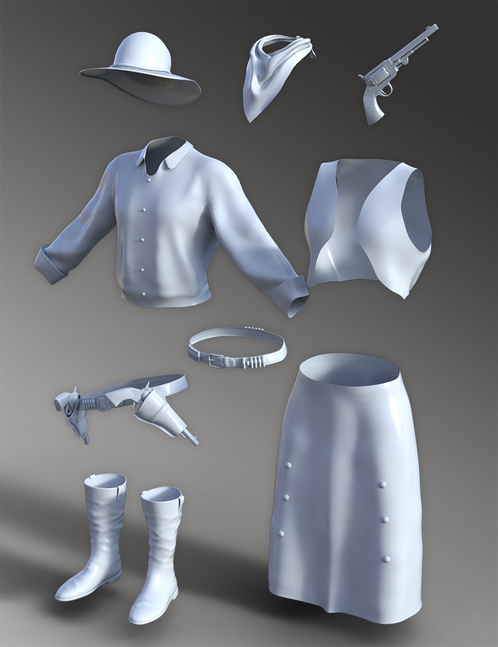 dForce Cattle Kate Outfit for Genesis 9 | Daz 3D