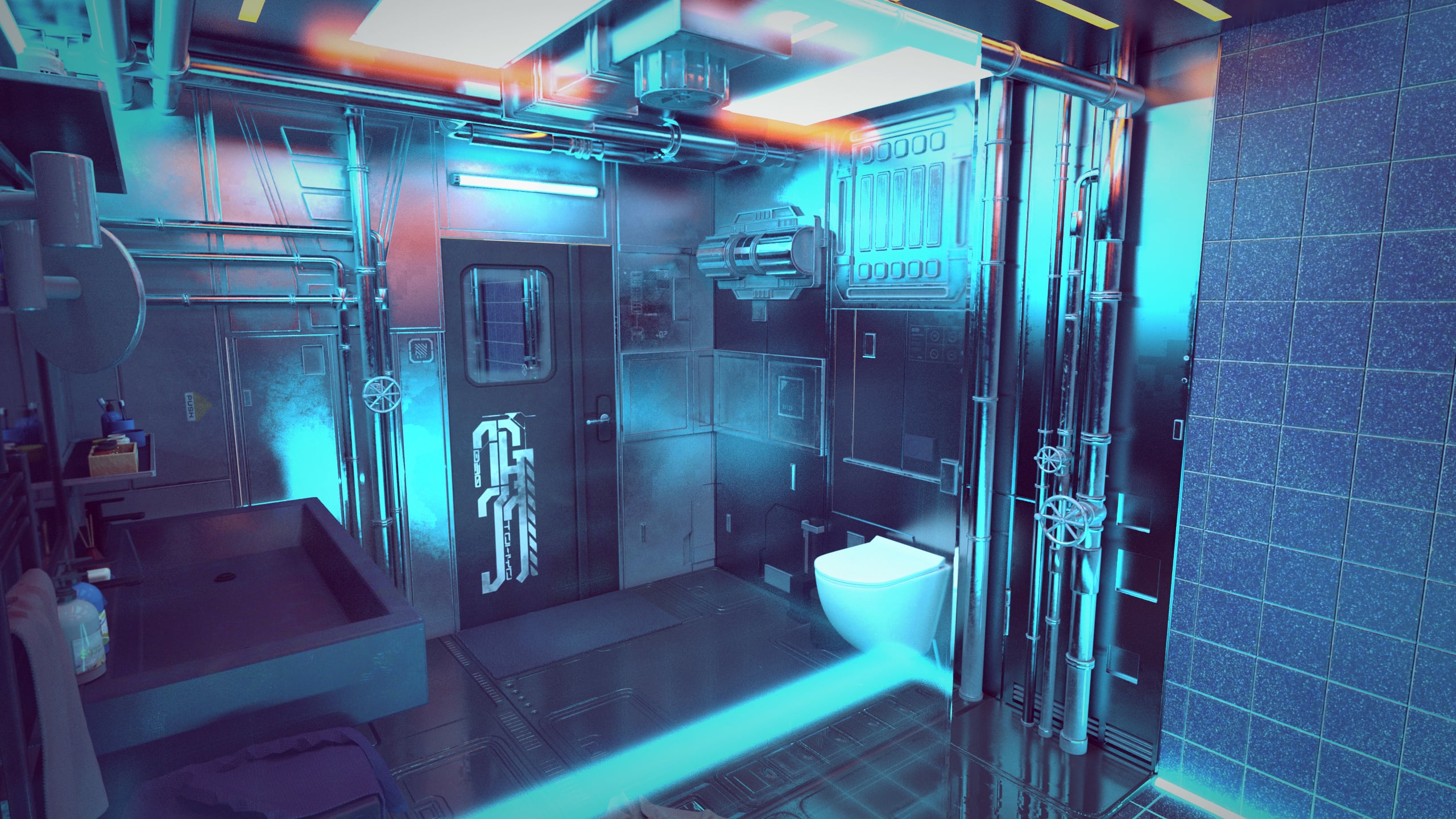 Cyberpunk Condo Bathroom | Daz 3D