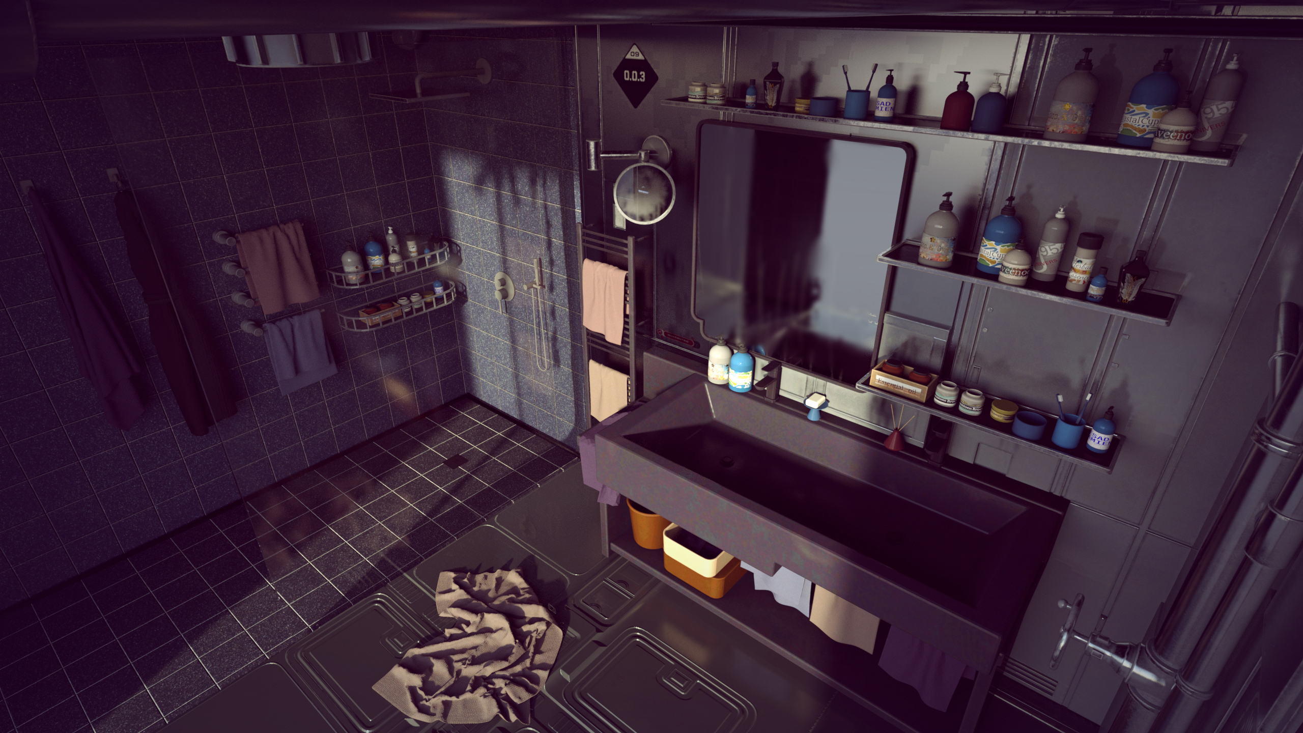 Cyberpunk Condo Bathroom | Daz 3D