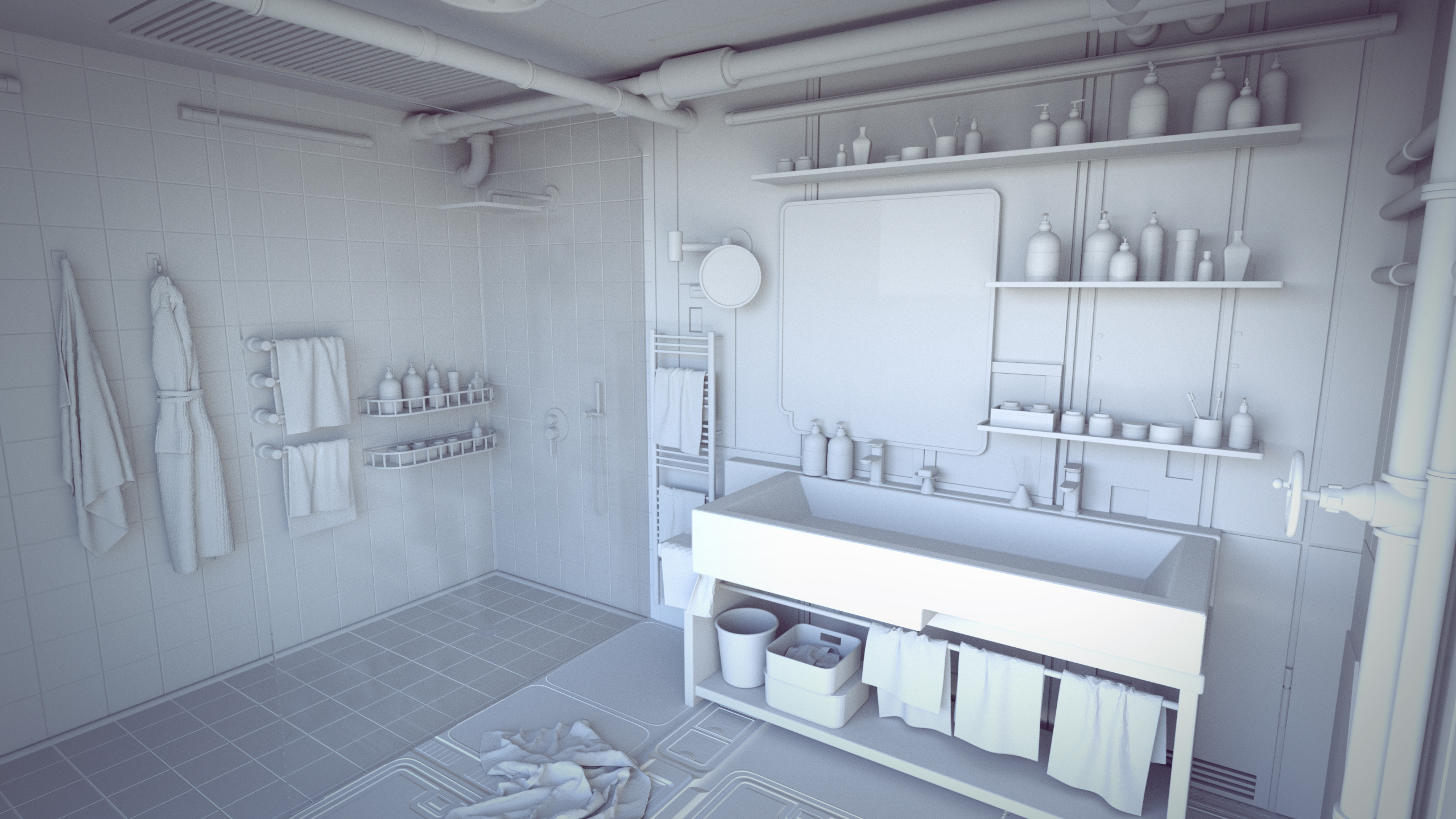 Cyberpunk Condo Bathroom | Daz 3D