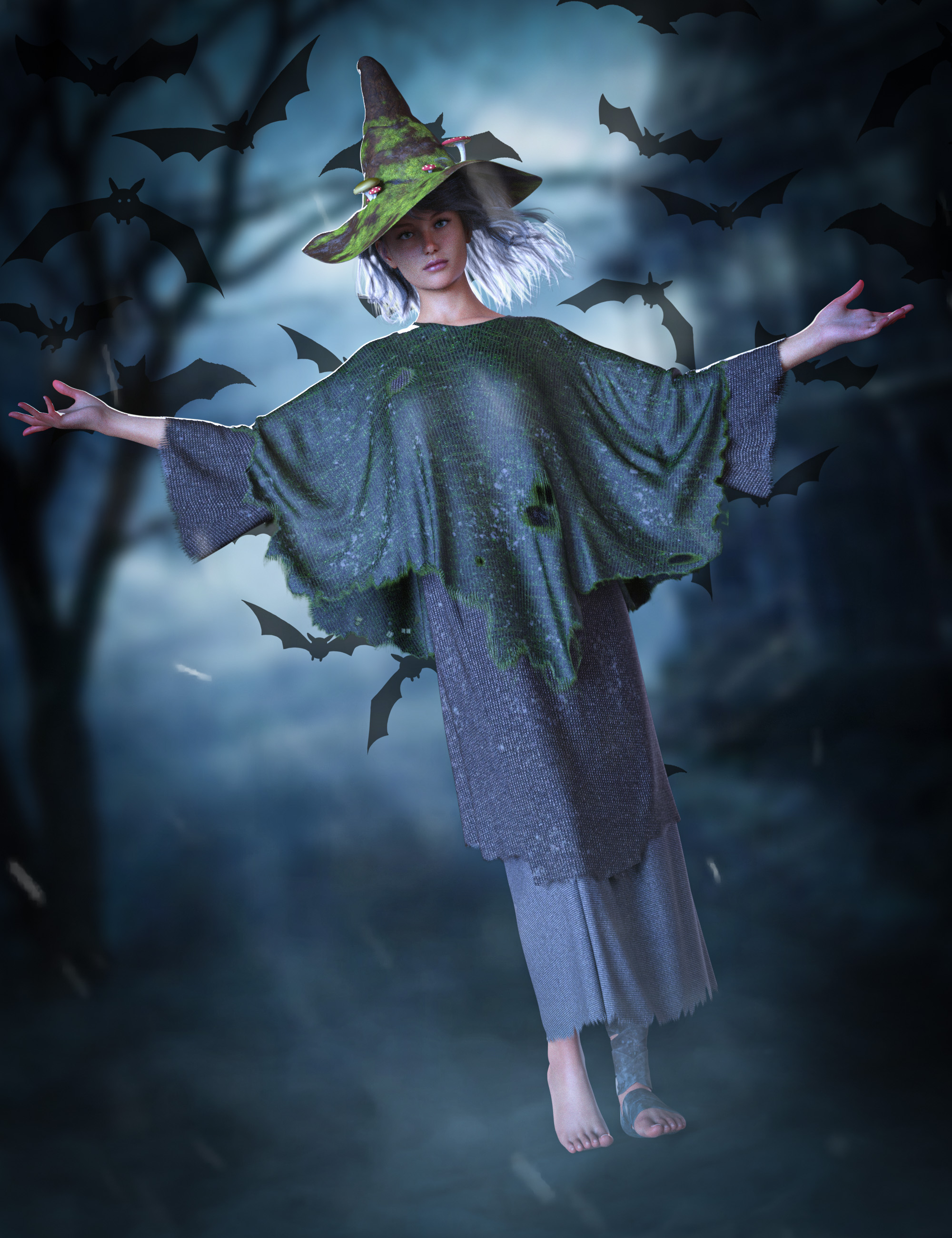 dForce Wicked Witch Outfit For Genesis 9 | Daz 3D