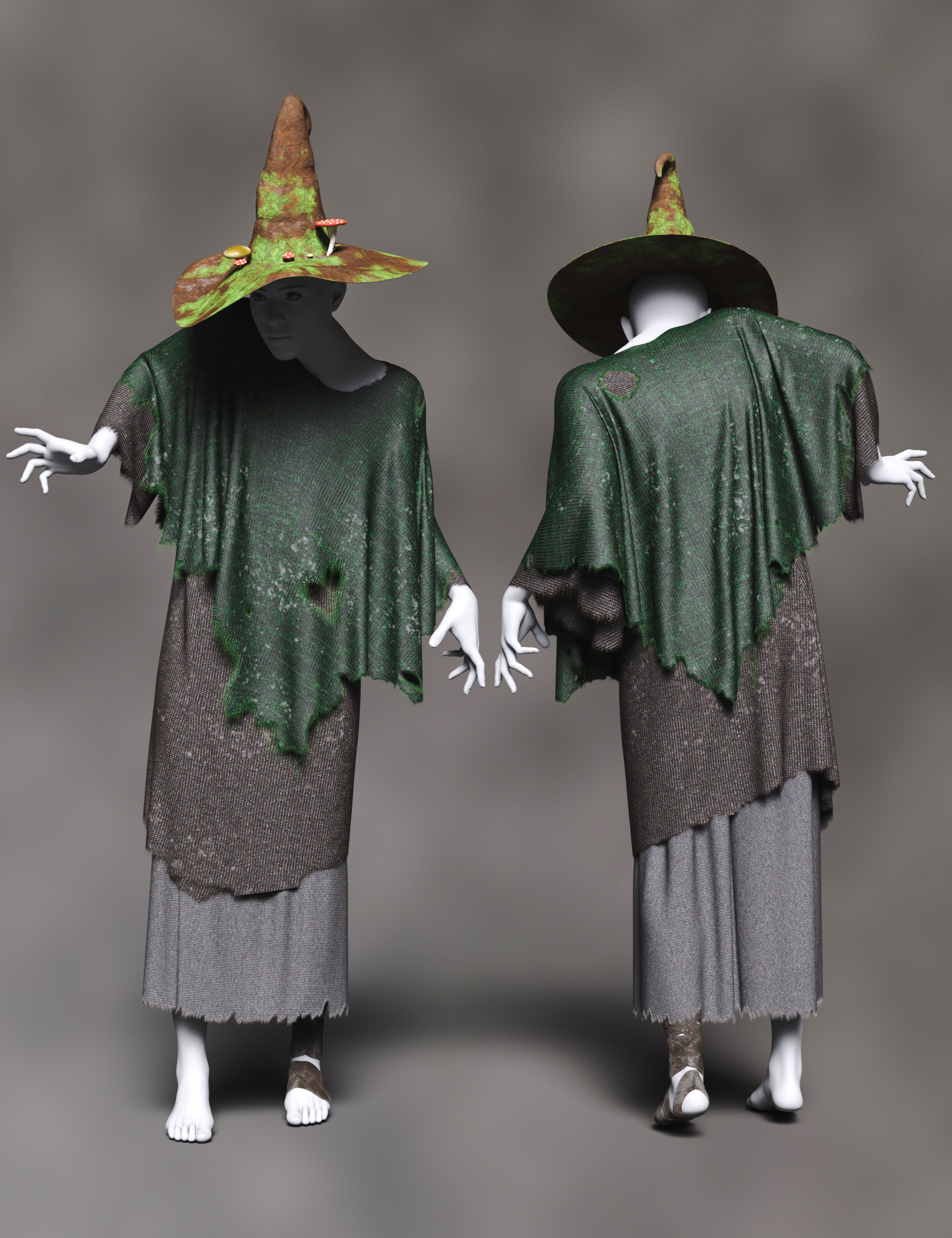 dForce Wicked Witch Outfit For Genesis 9 | Daz 3D