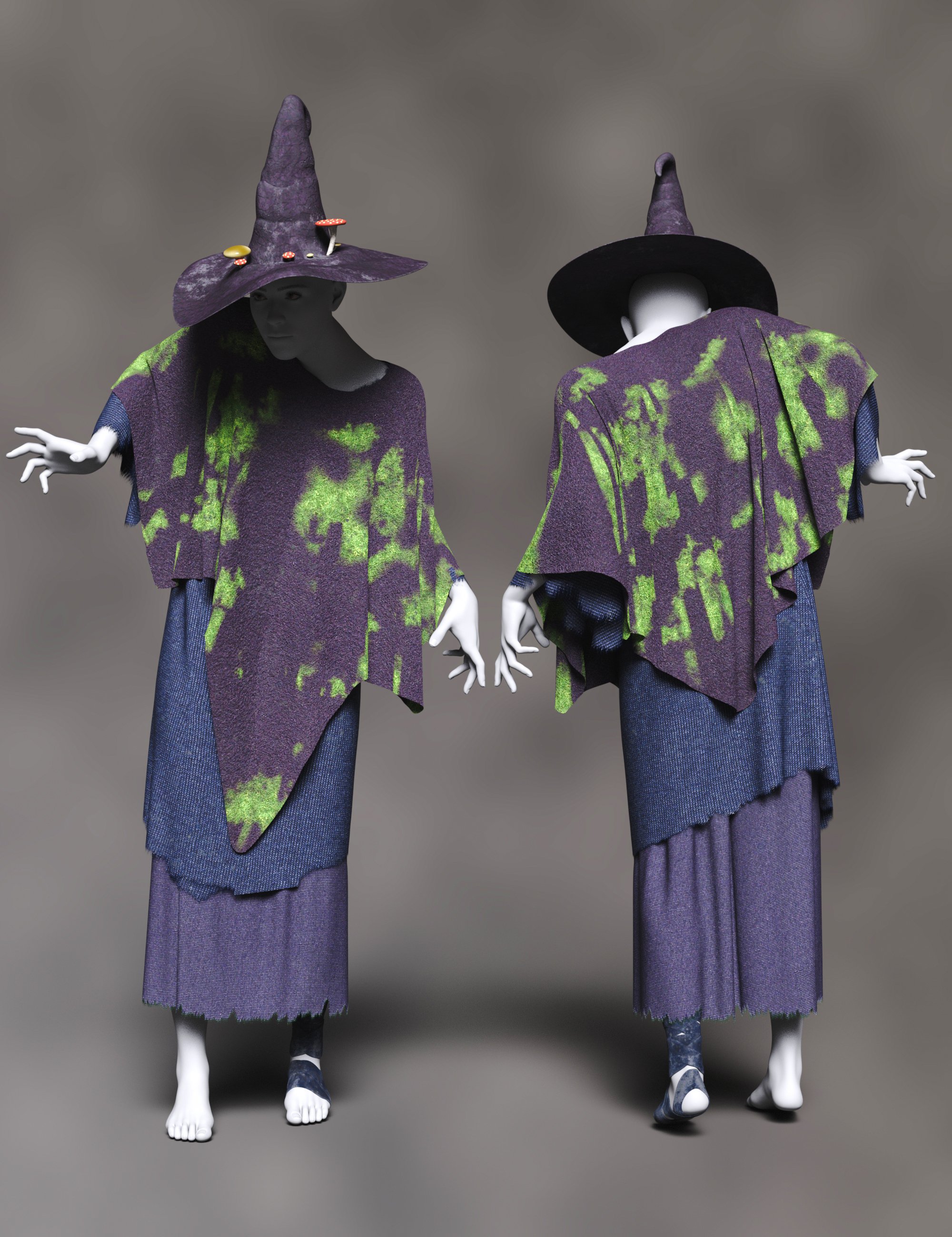 dForce Wicked Witch Outfit Texture Add-on | Daz 3D