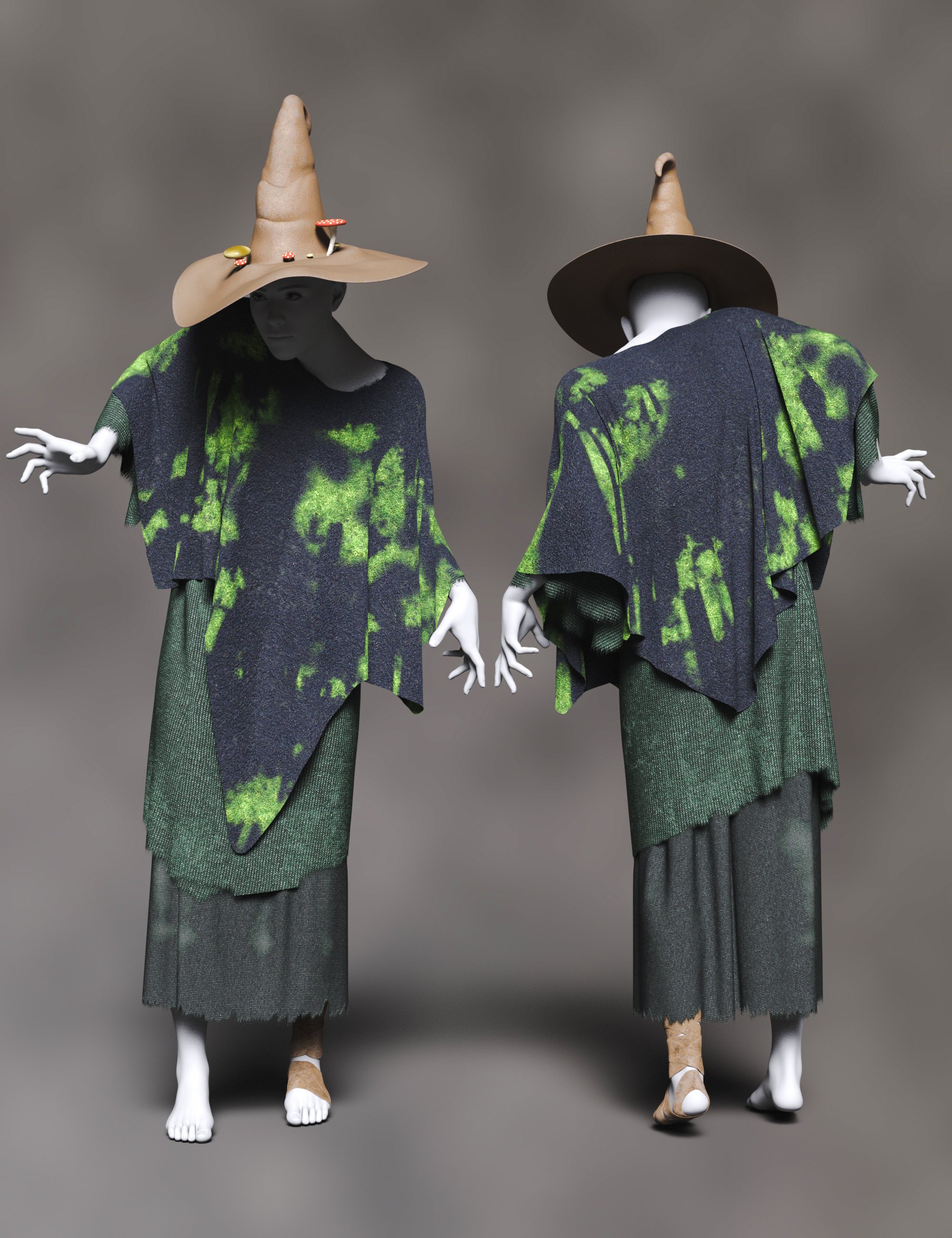 dForce Wicked Witch Outfit Texture Add-on | Daz 3D