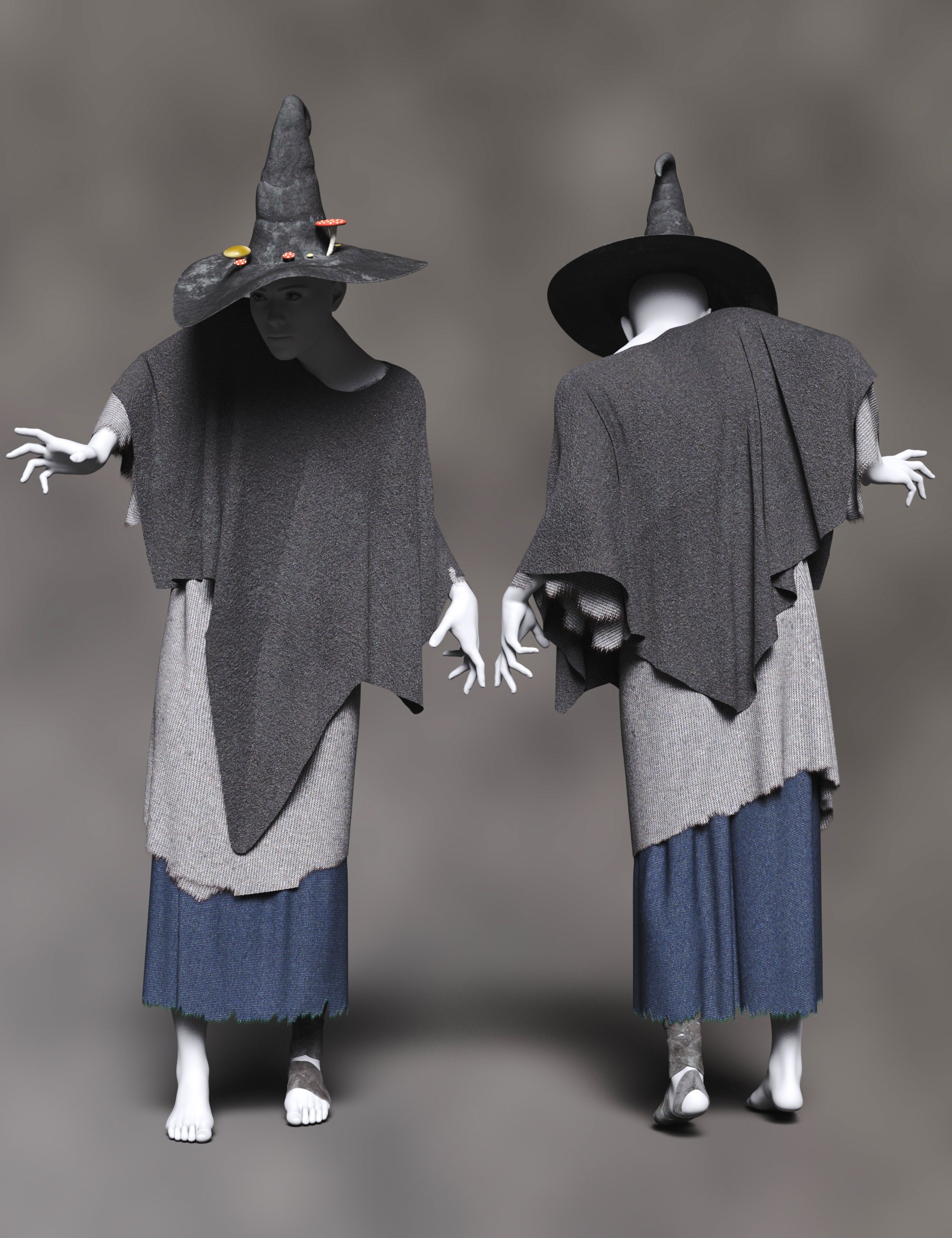 dForce Wicked Witch Outfit Texture Add-on | Daz 3D